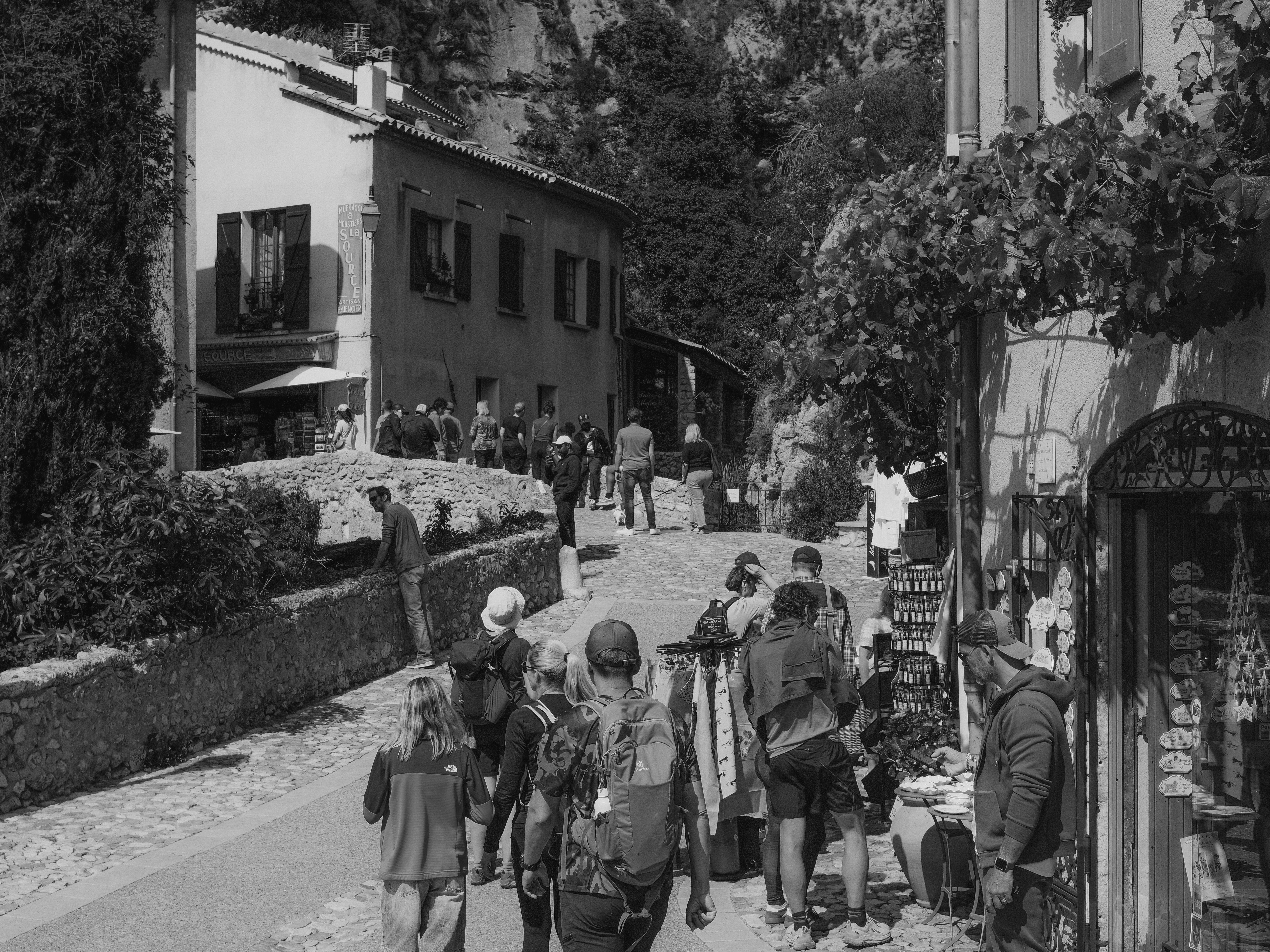 A Quiet Mountain Village Path Hustling with Visitors