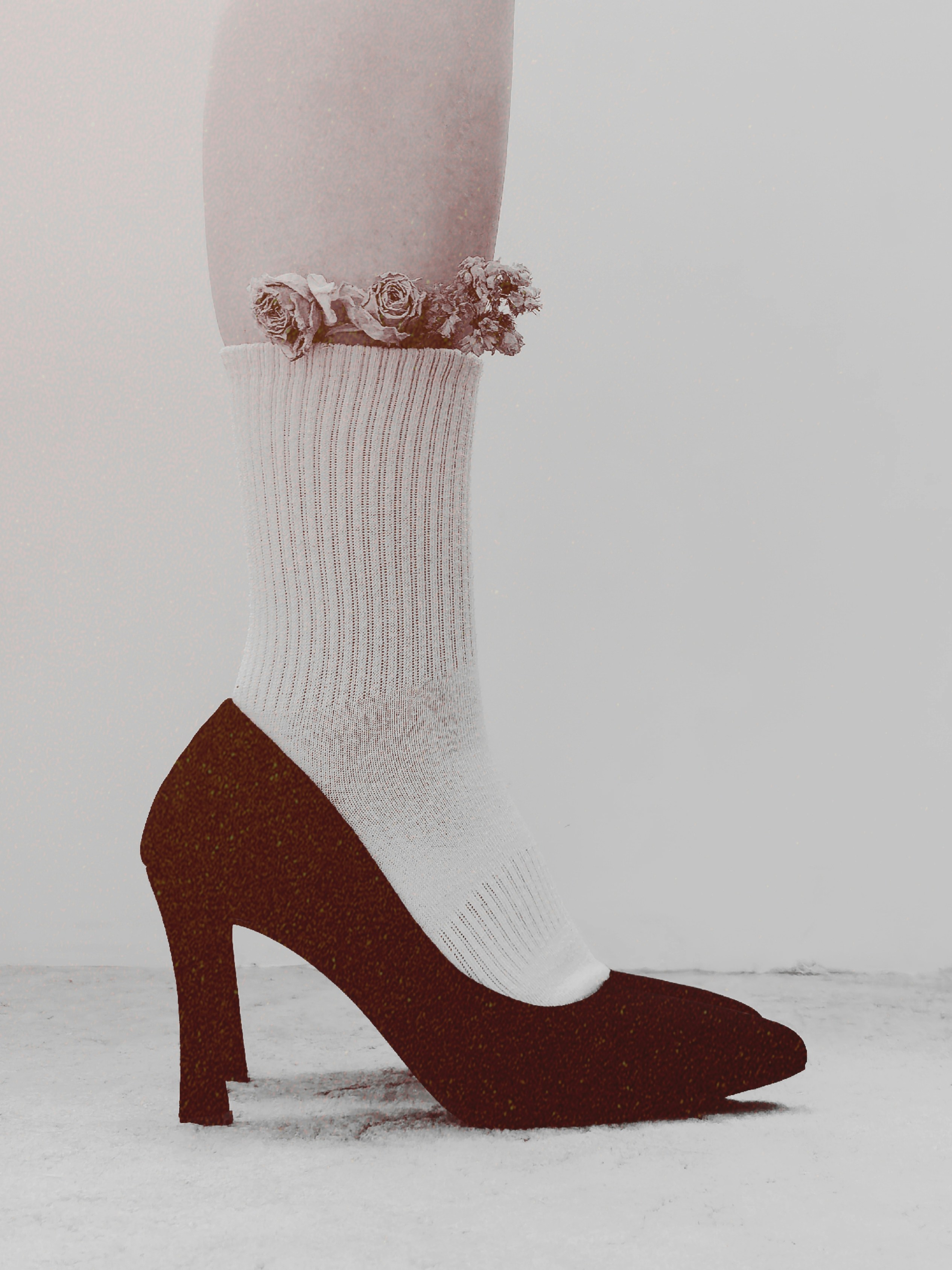 Vintage Leg in Focus: A Sock and Heel Moment