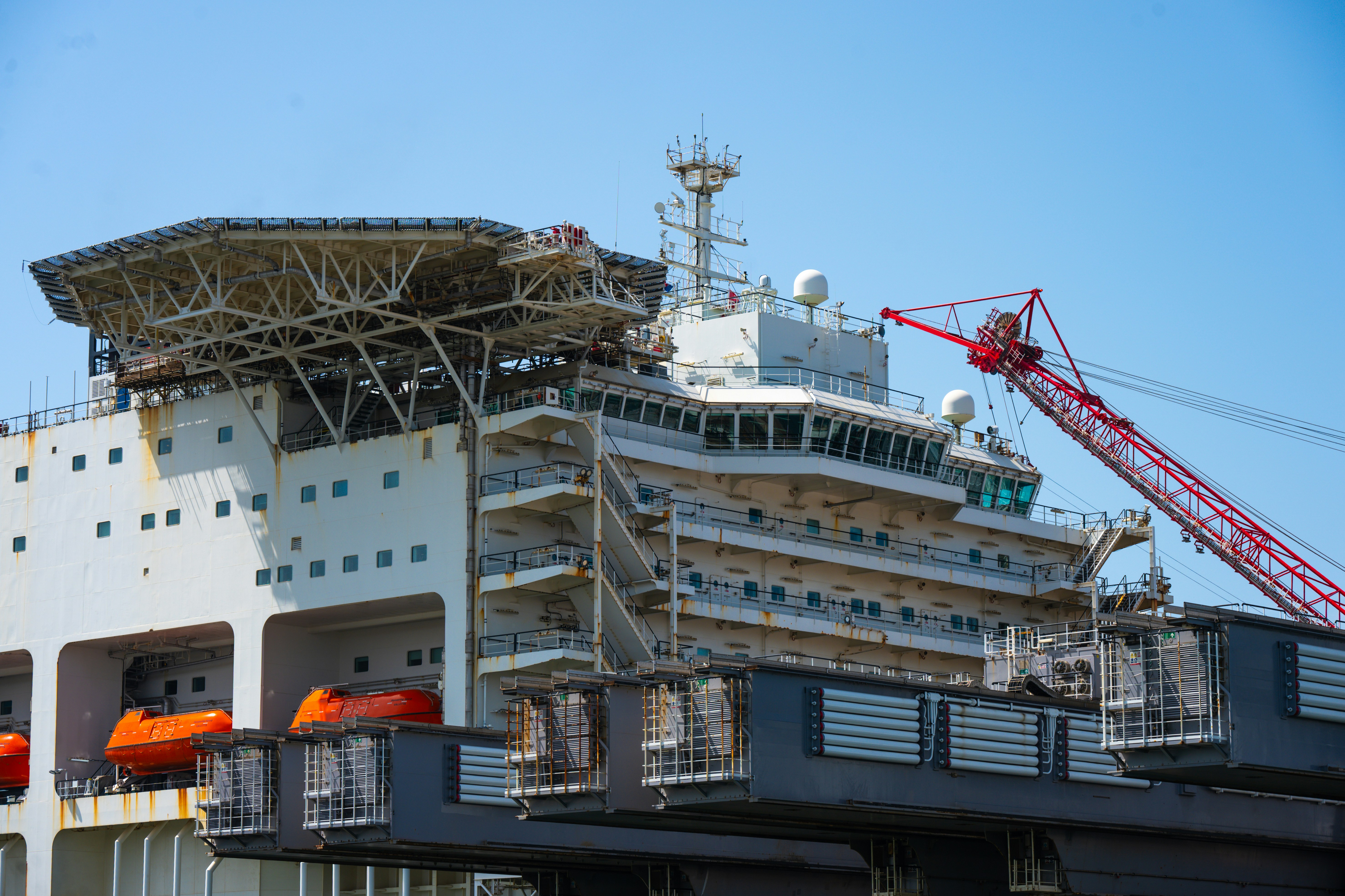 Harbor Decklines: A Crane and Vessel Under Construction