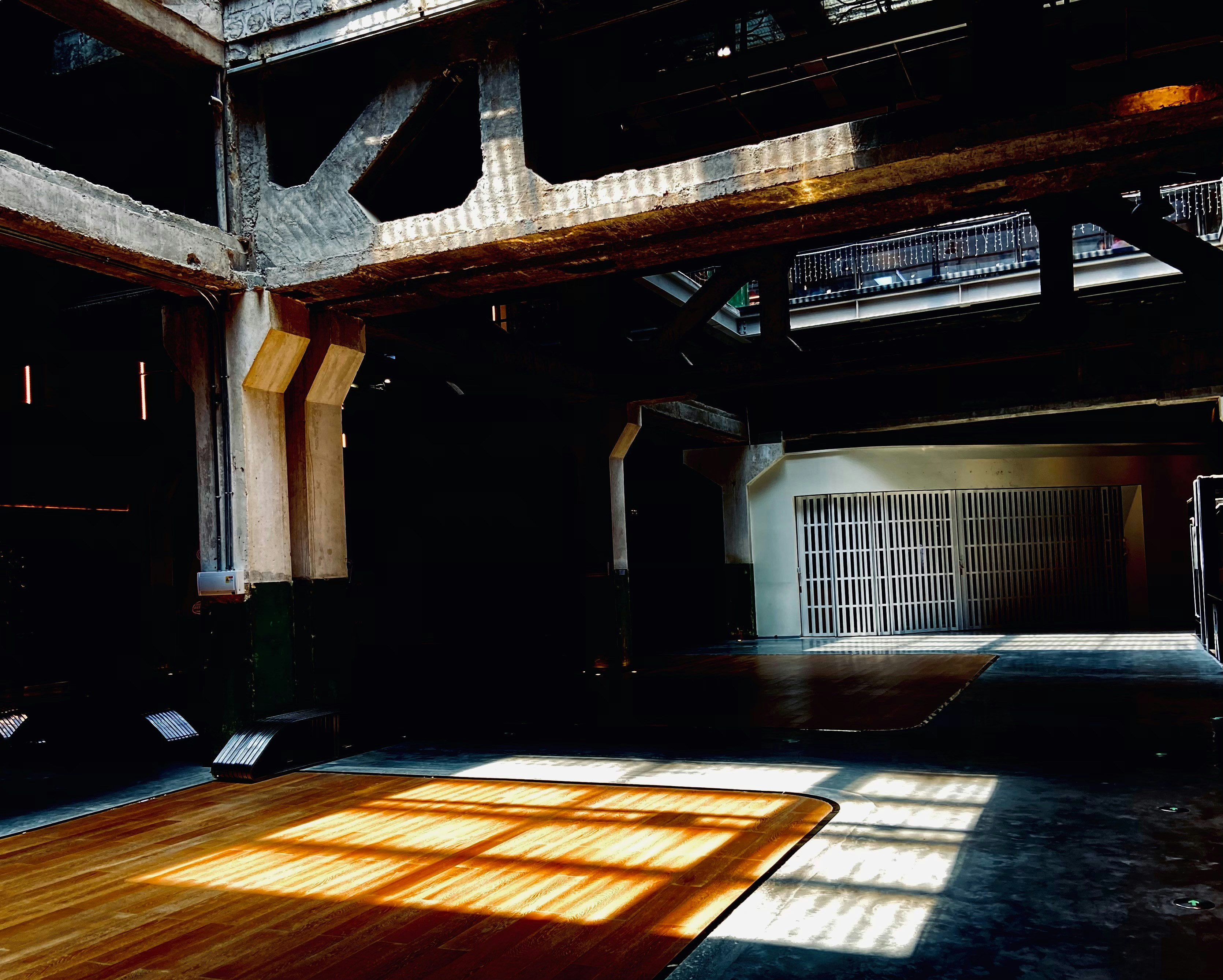 Sunlit Planks in an Industrial Skylight