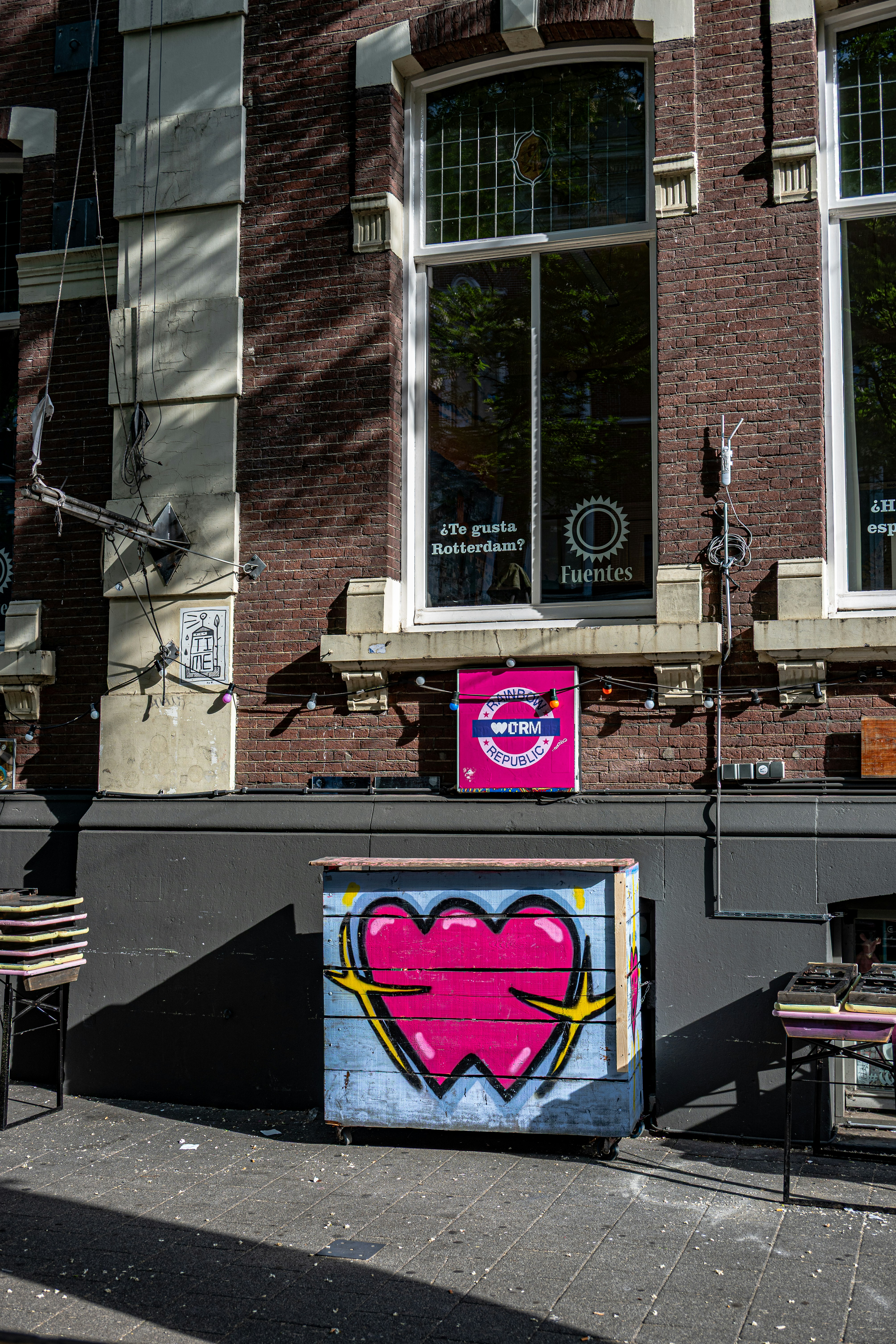 Heart of the Street Mural: Neon Love on a Brick City