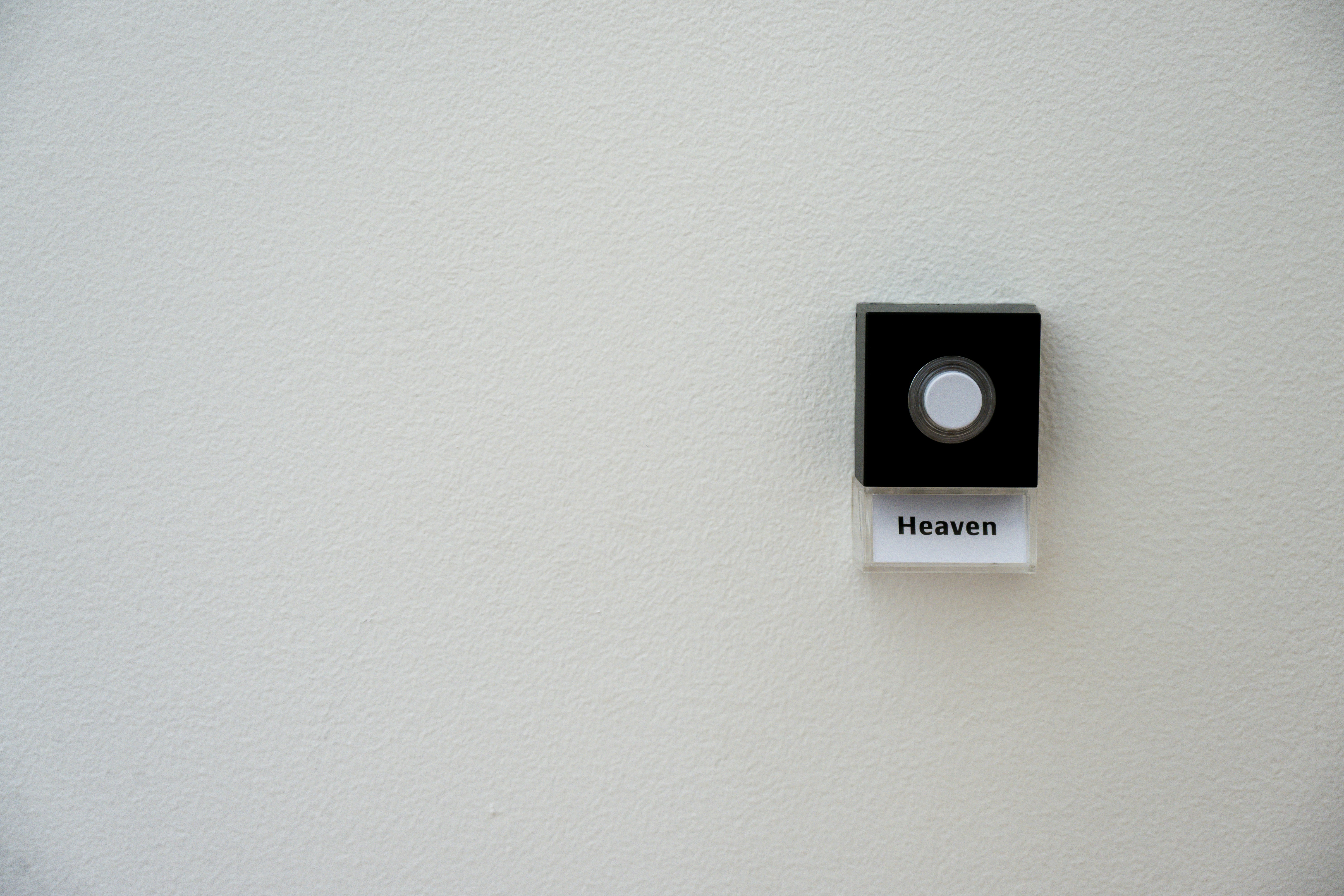 Minimalist security beacon on an empty wall