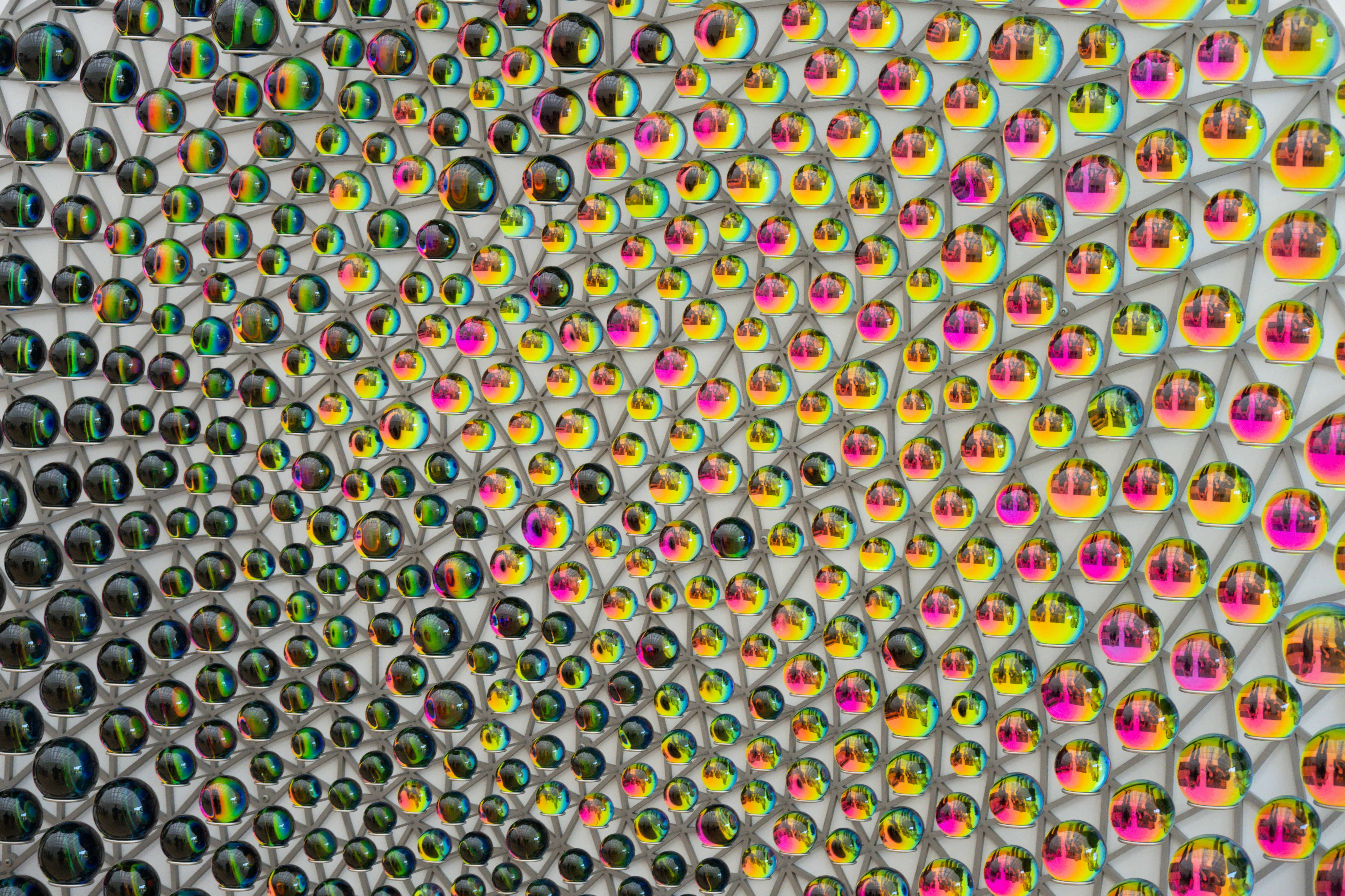 Colorful Reflections: A Mosaic of Circular Orbs