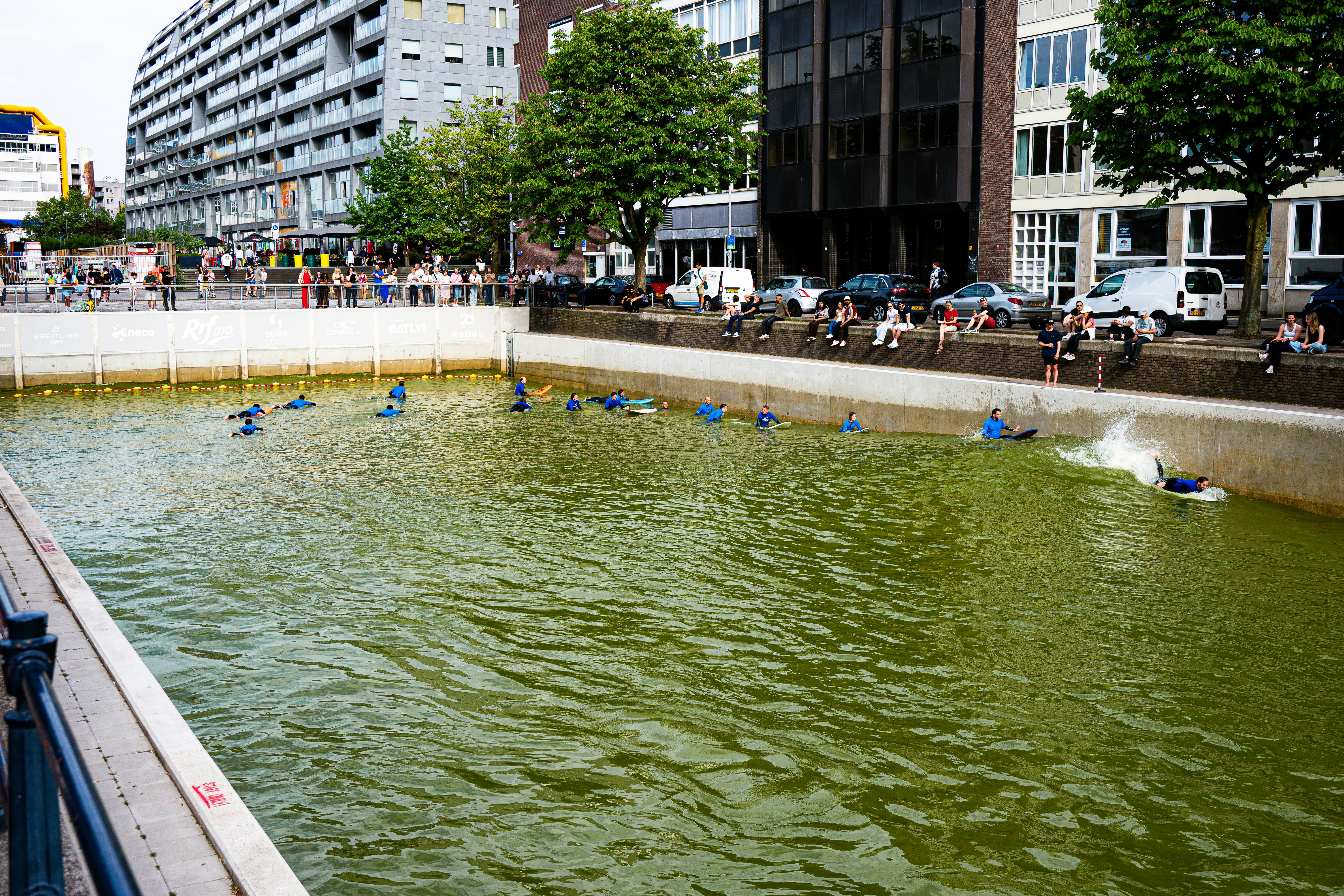 Urban Canal Race: Synchronised Swimmers in the City