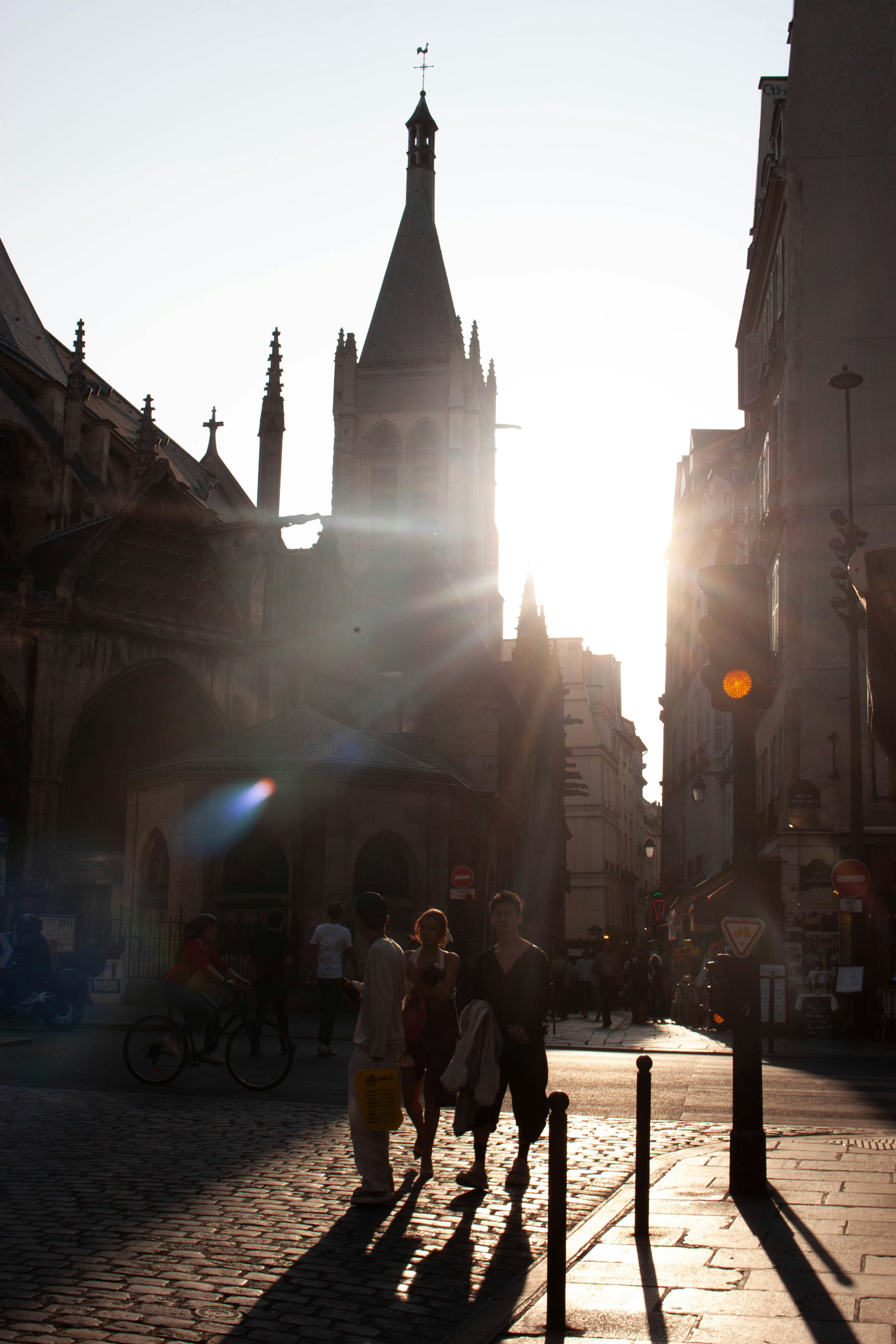 Sunlit Cathedral Arcade at Street Level