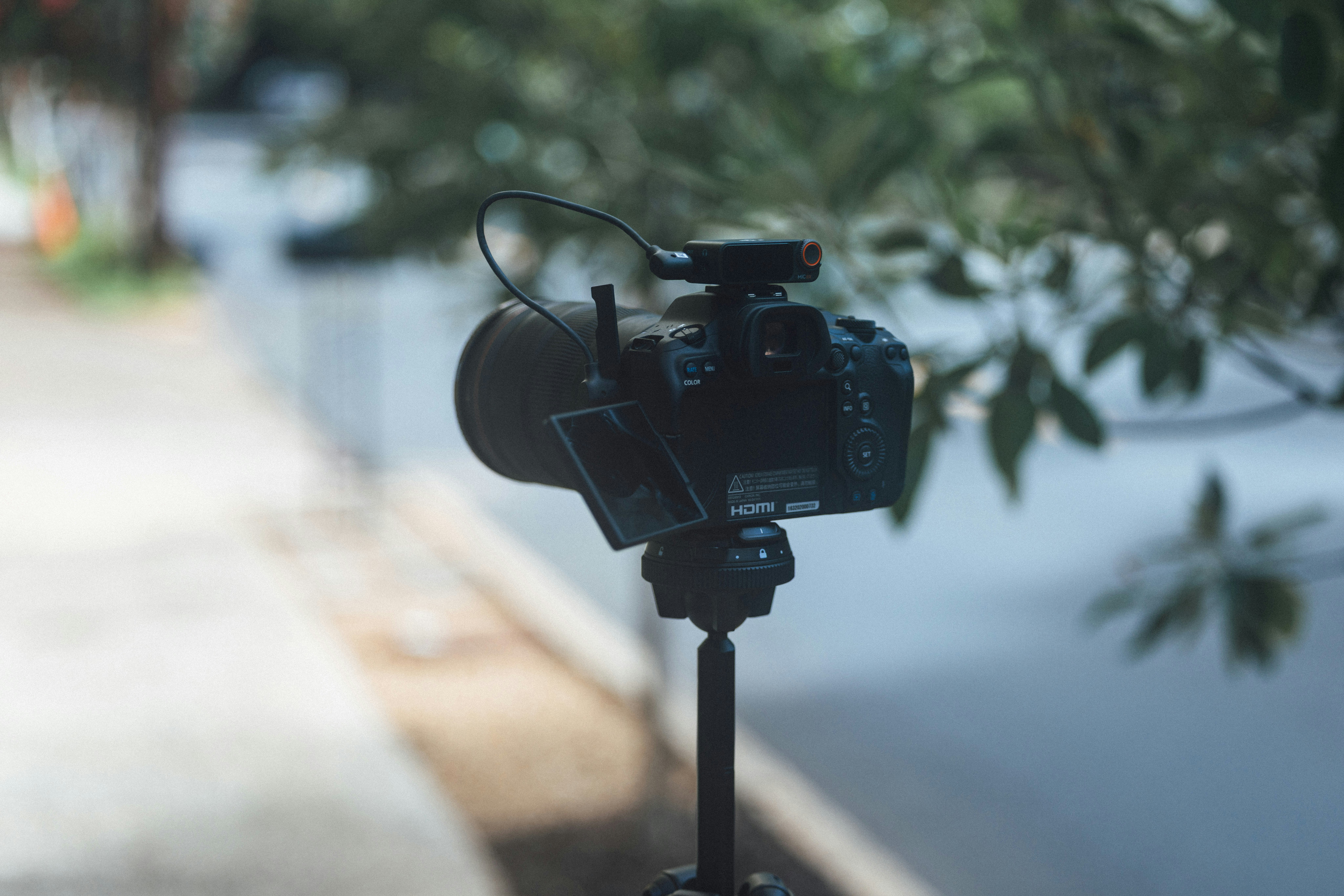 Camera on a Tripod: Focused on the Horizon of a Quiet Street