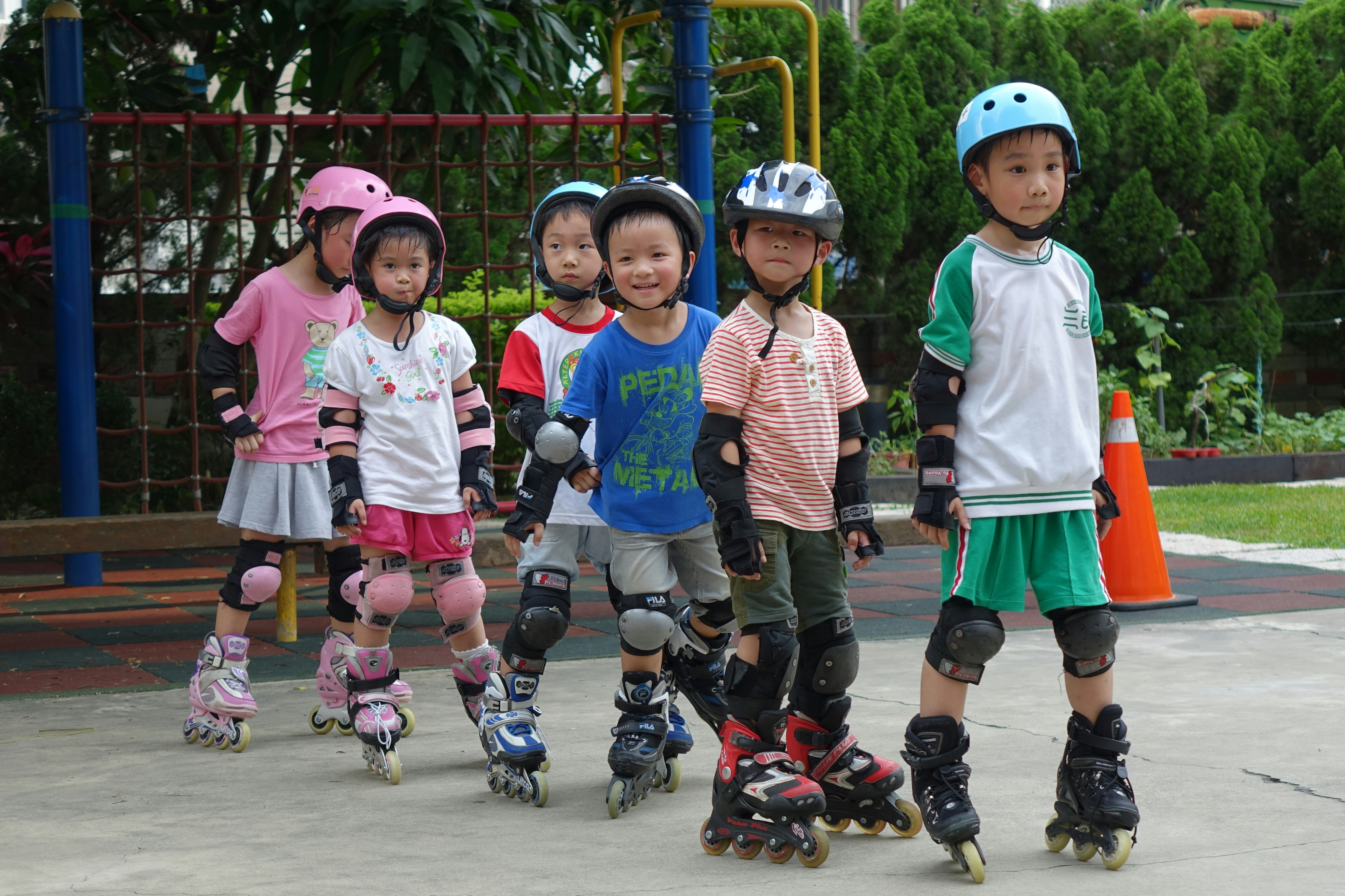 Brace of Beginners: A Line of Mini Skaters Ready to Roll