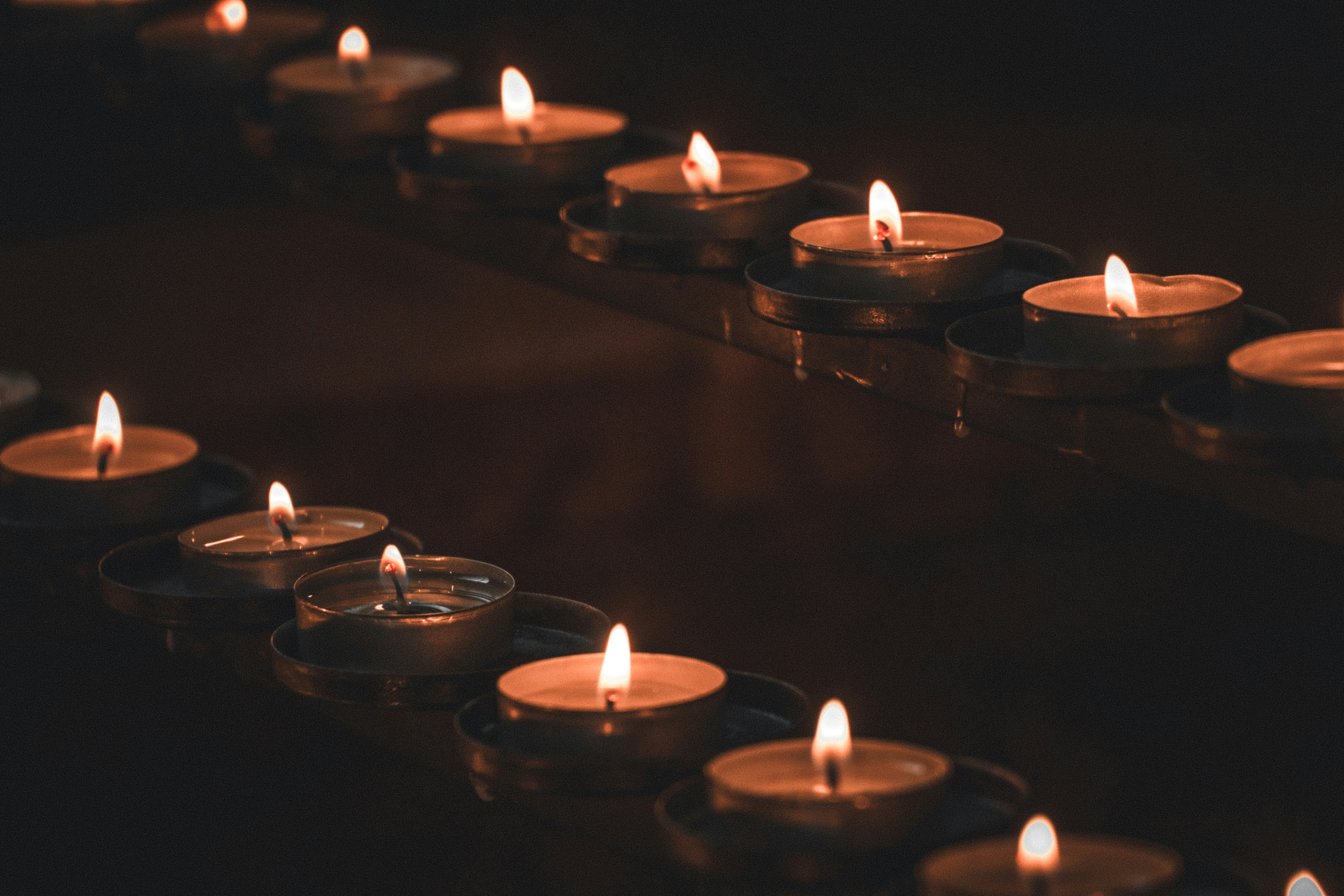 Row of Teacup Candles: A Quietline of Warm Glow