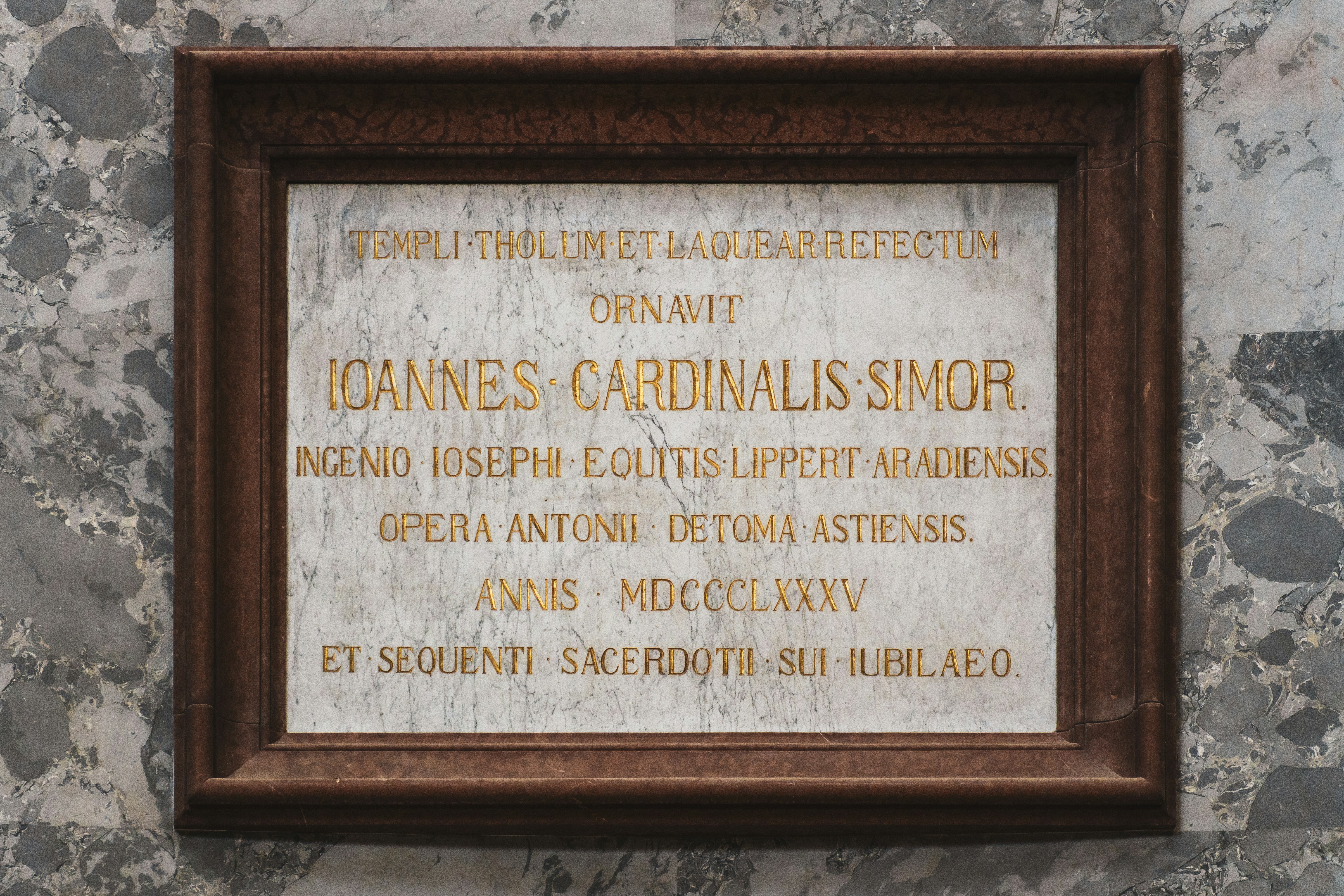 Inscribed Memory in Marble Frame
