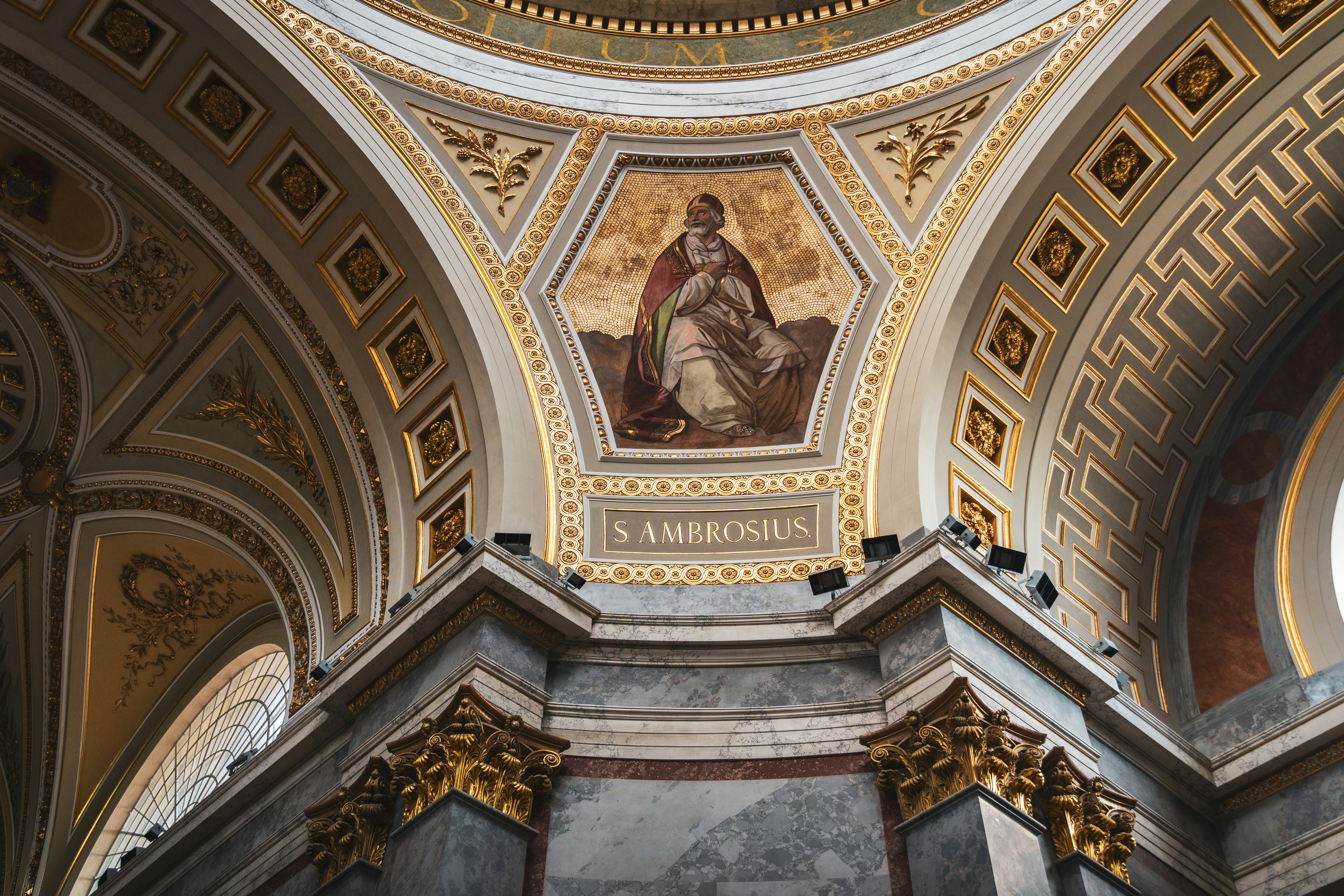 Vaulted Godward: Elliptical Dome and Fresco of Saint Ambrose