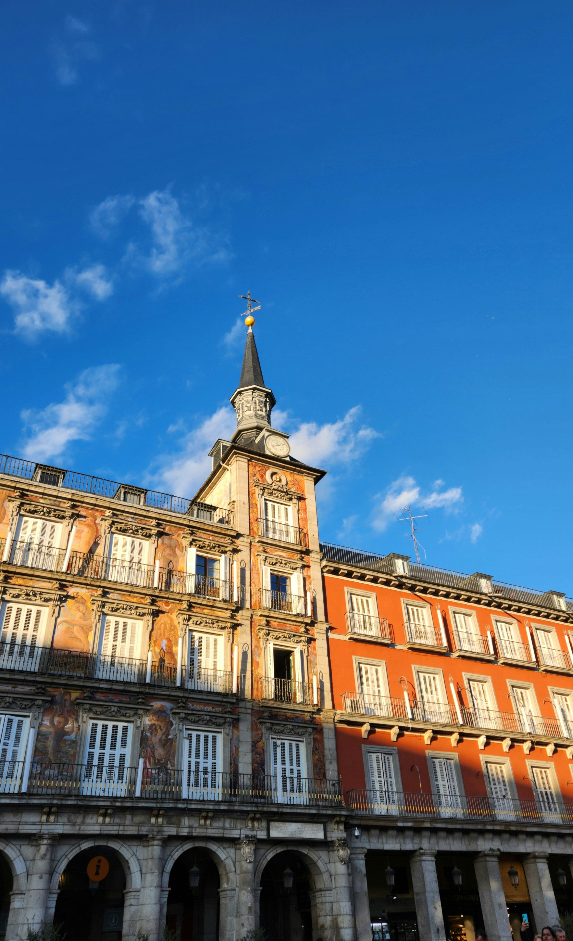 Towered Facade Under a Crisp City Sky