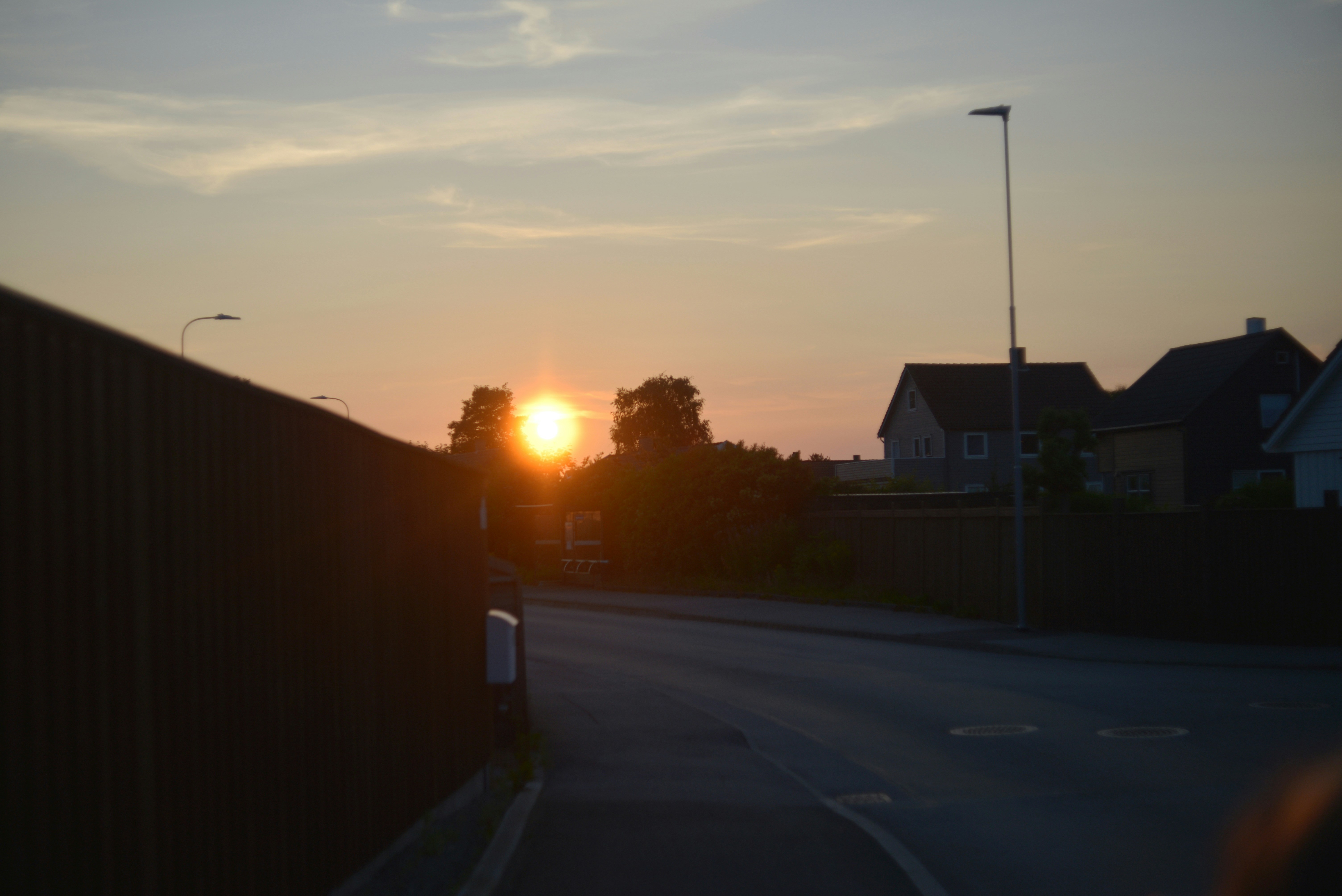 Sunset Drift Along a Quiet Suburban Lane