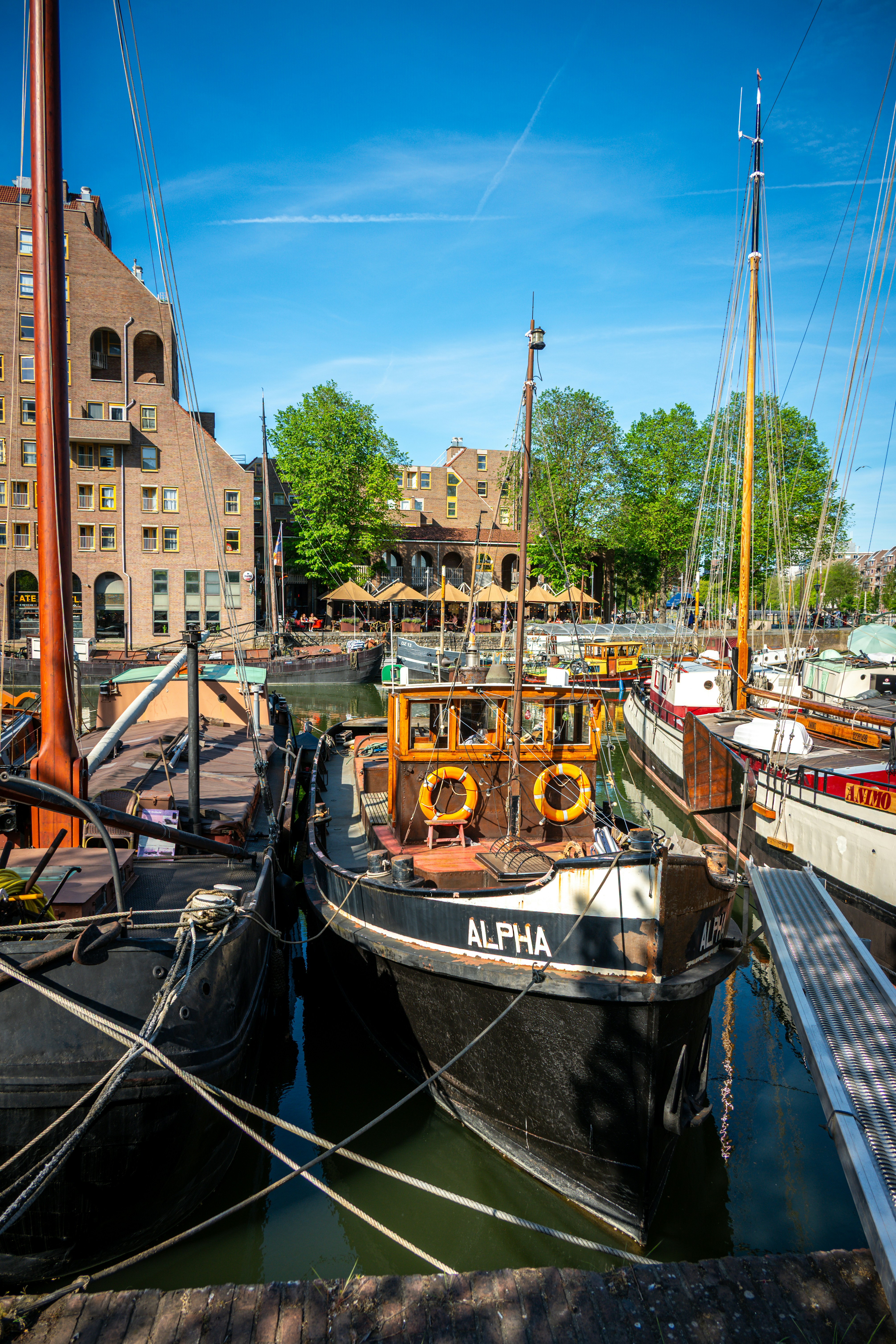 Alpha at the Harbor: Narrow Boats and Brick-Walled Docks