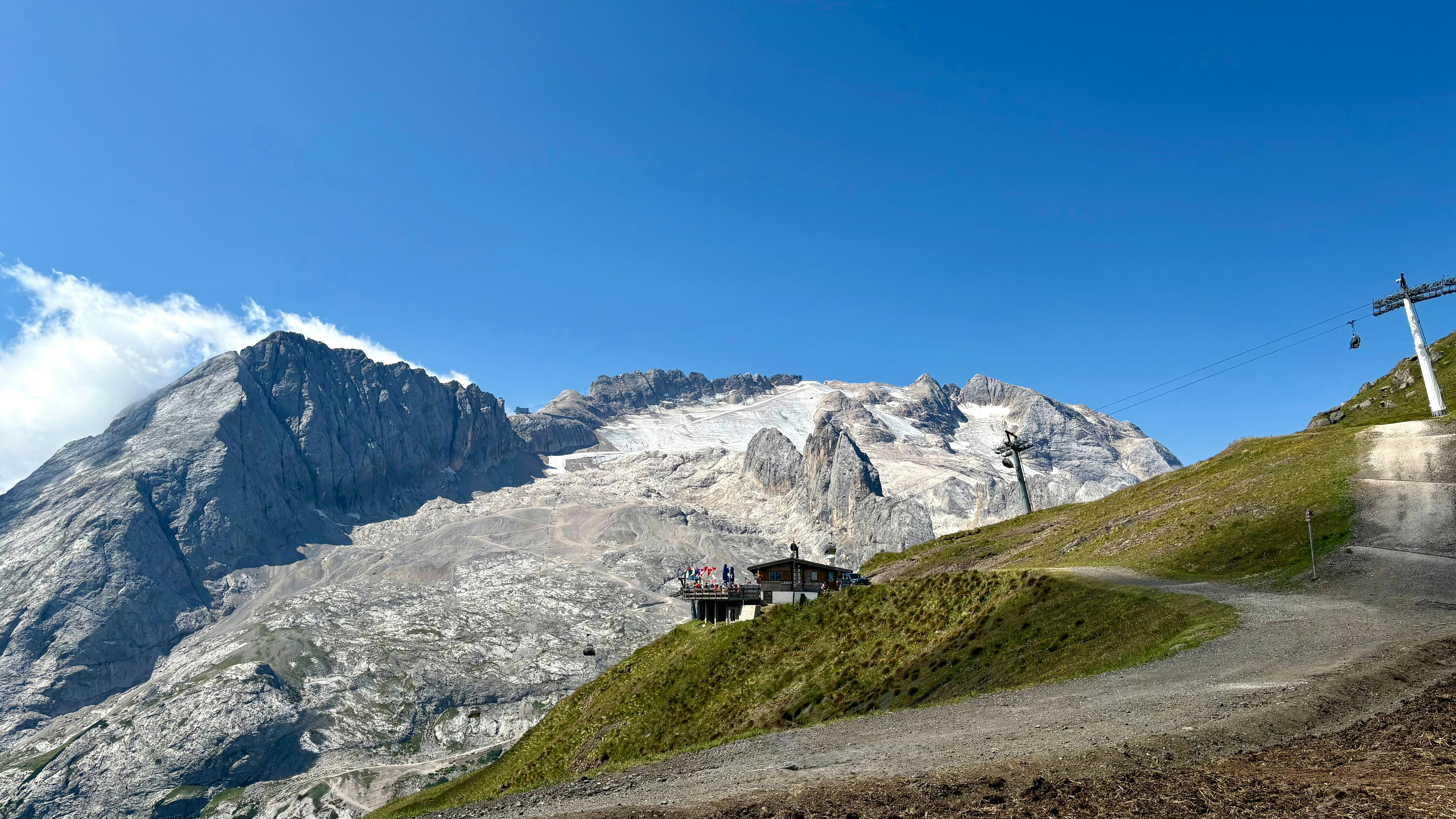 High Alpine Waystation Under a Clear Alpine Sky