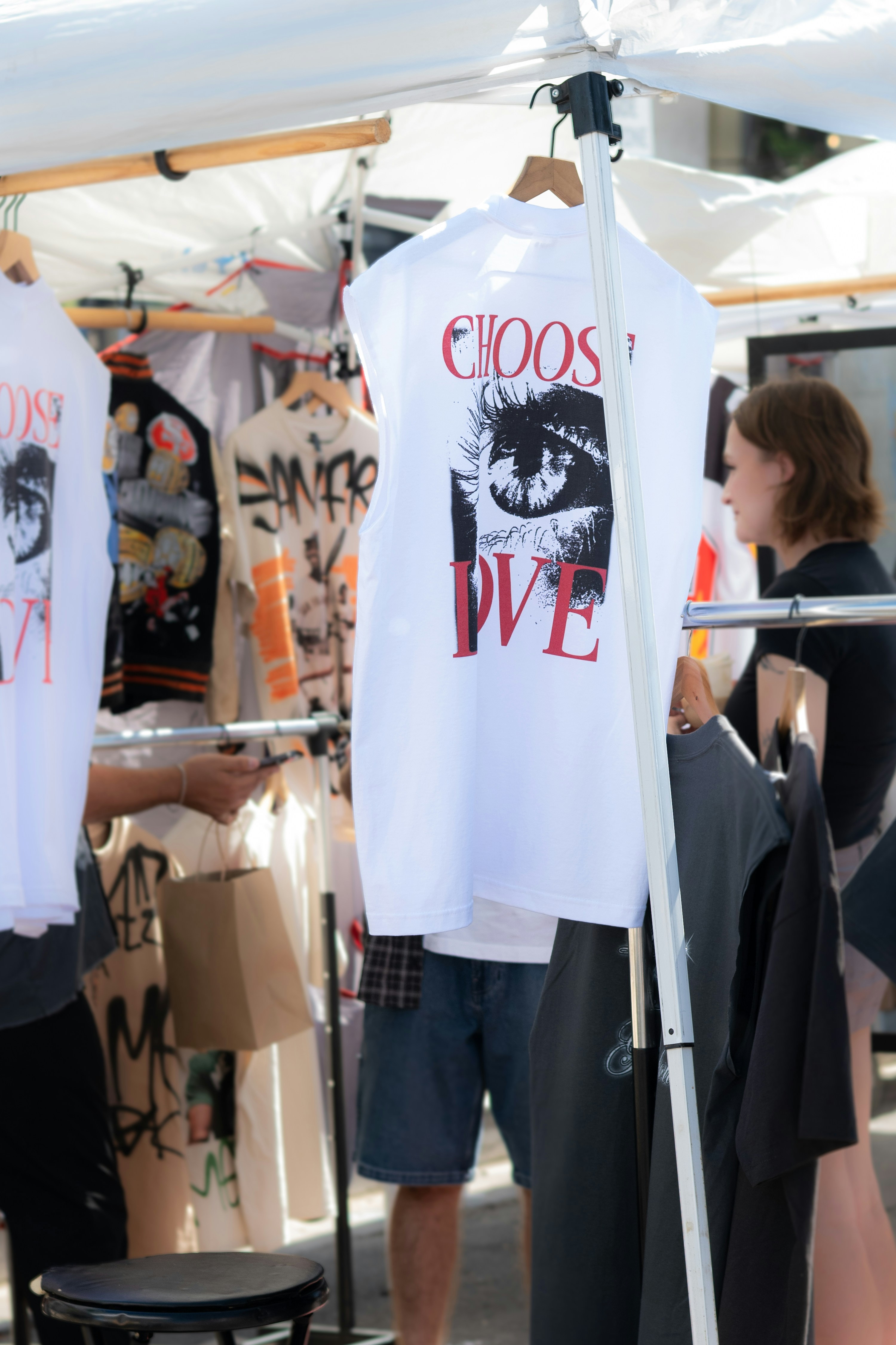 Graphic Tee Spotlight at a Street Market Stall