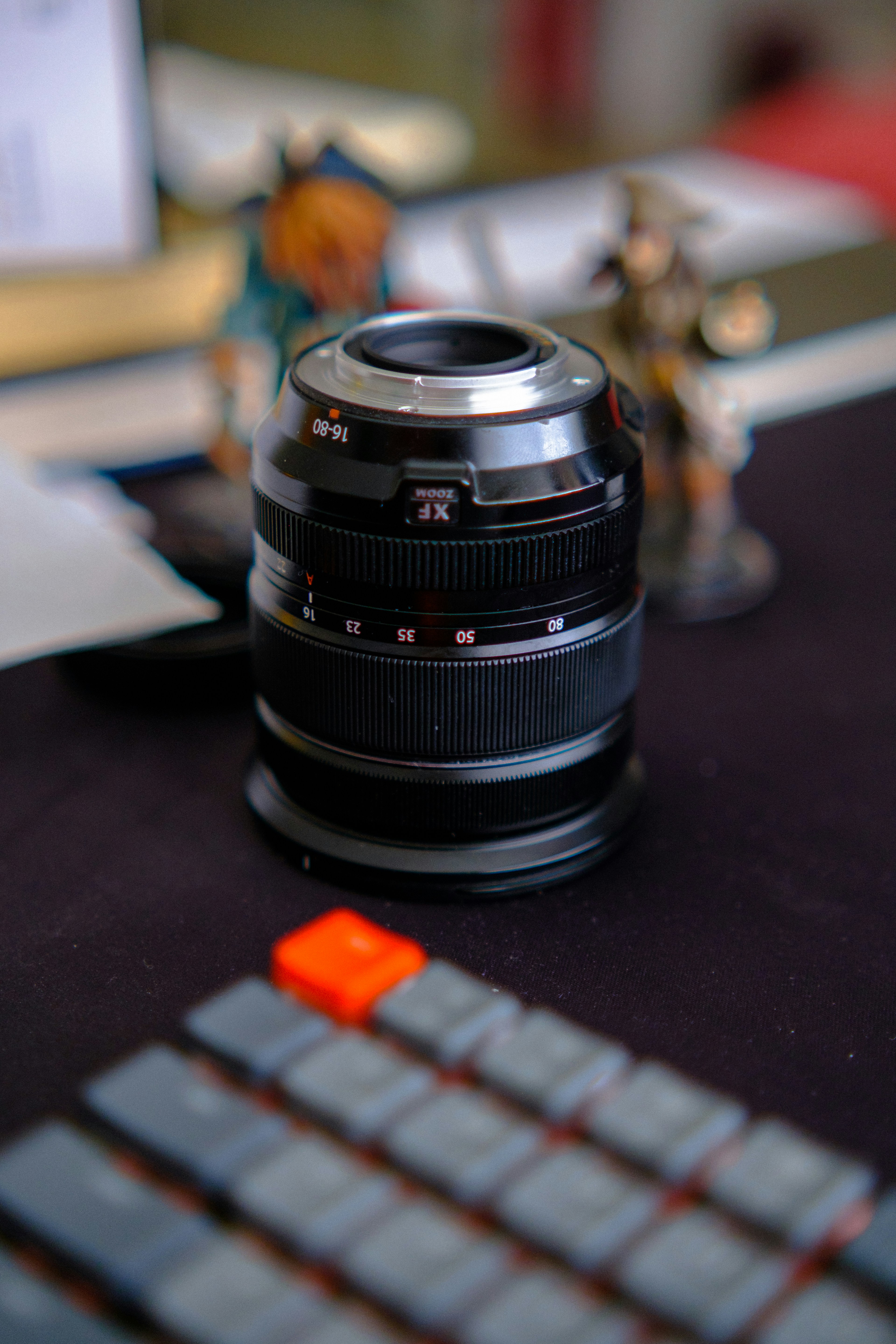 Lens on a Desk: A Compact Prime with Figurines in Soft Focus
