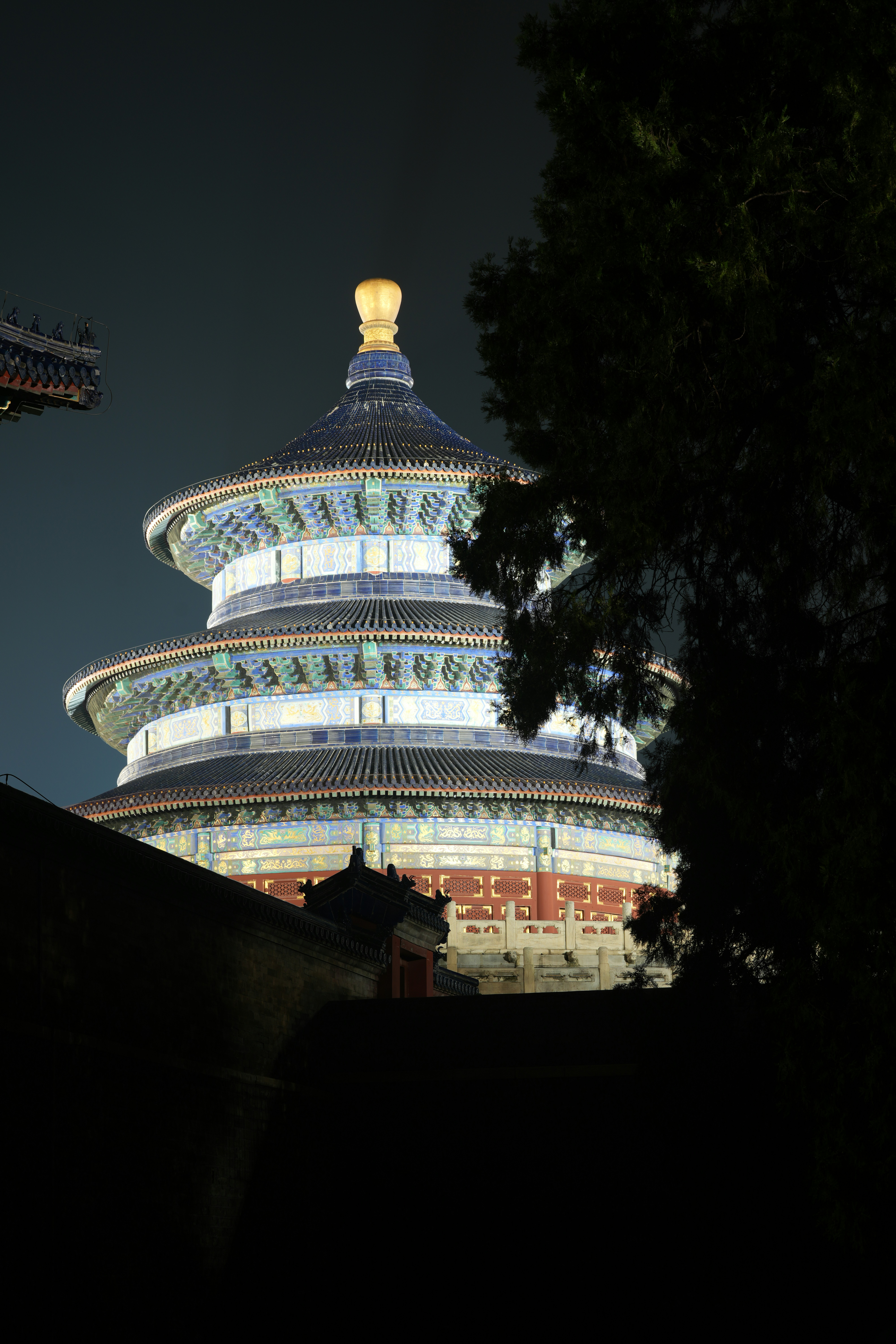 Moonlit Pagoda: A Corner-View of the Temple of Heaven