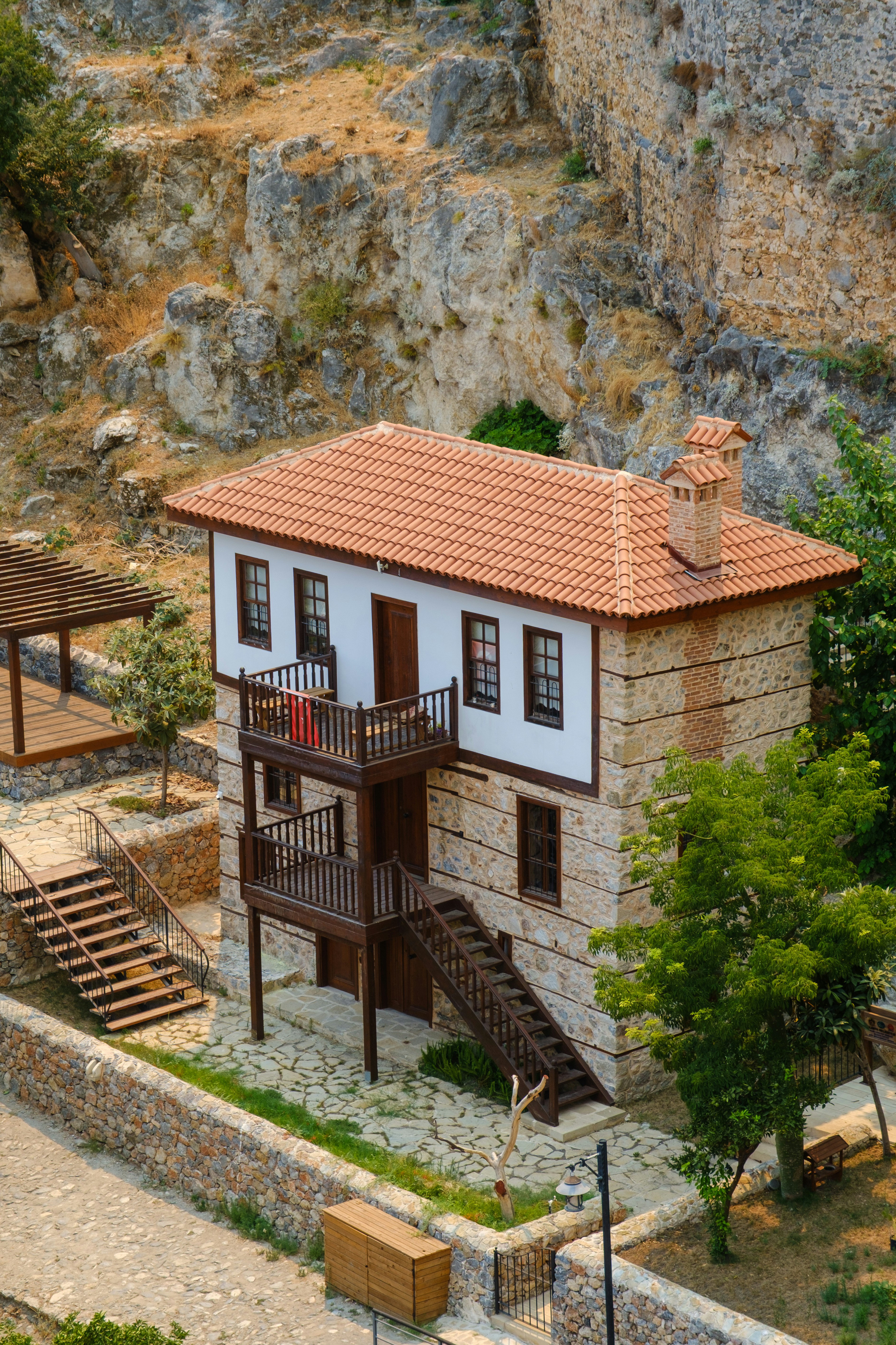 Stone Cottage on a Terraced Cliff