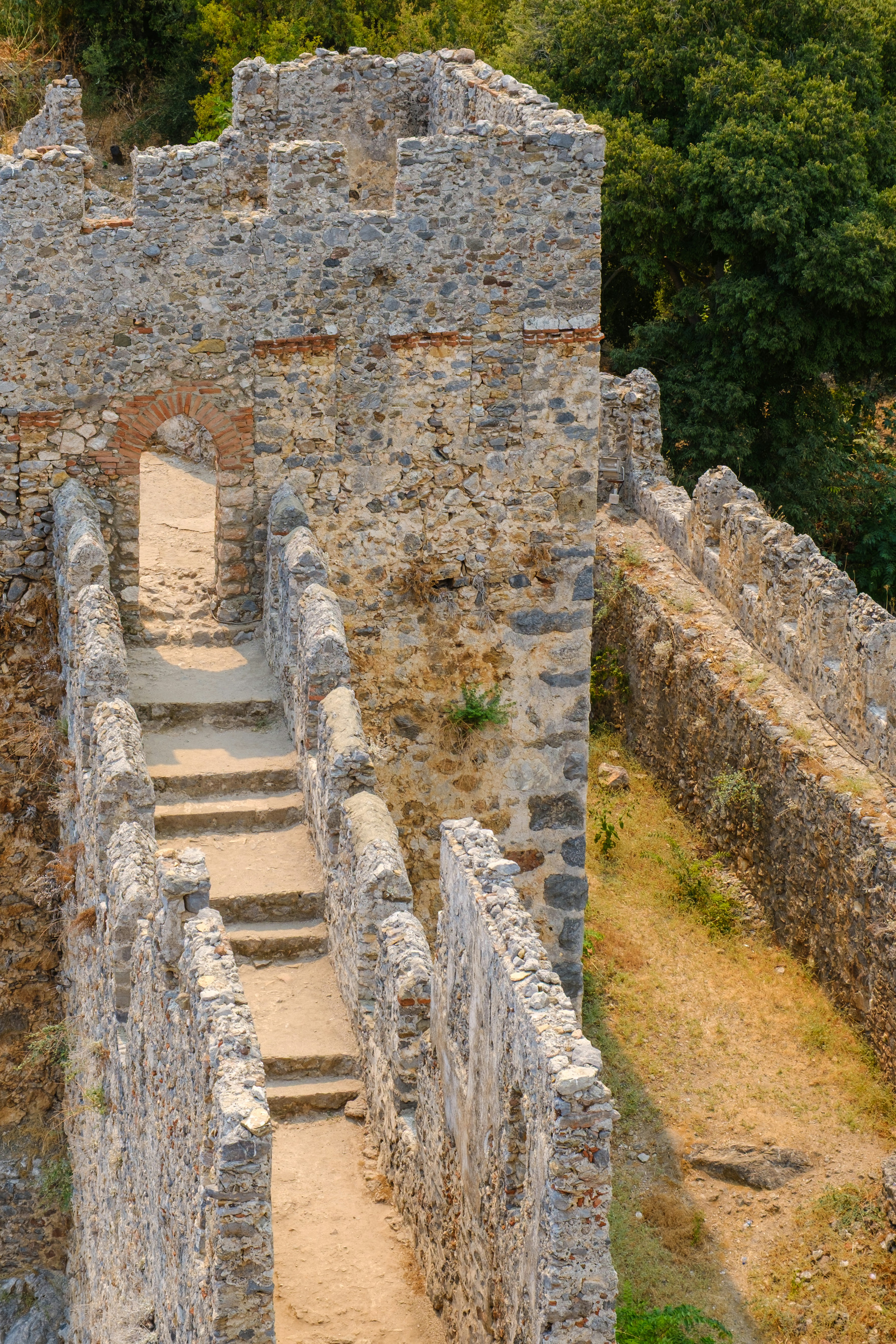 Stone Staircase Through a Medieval Ruin