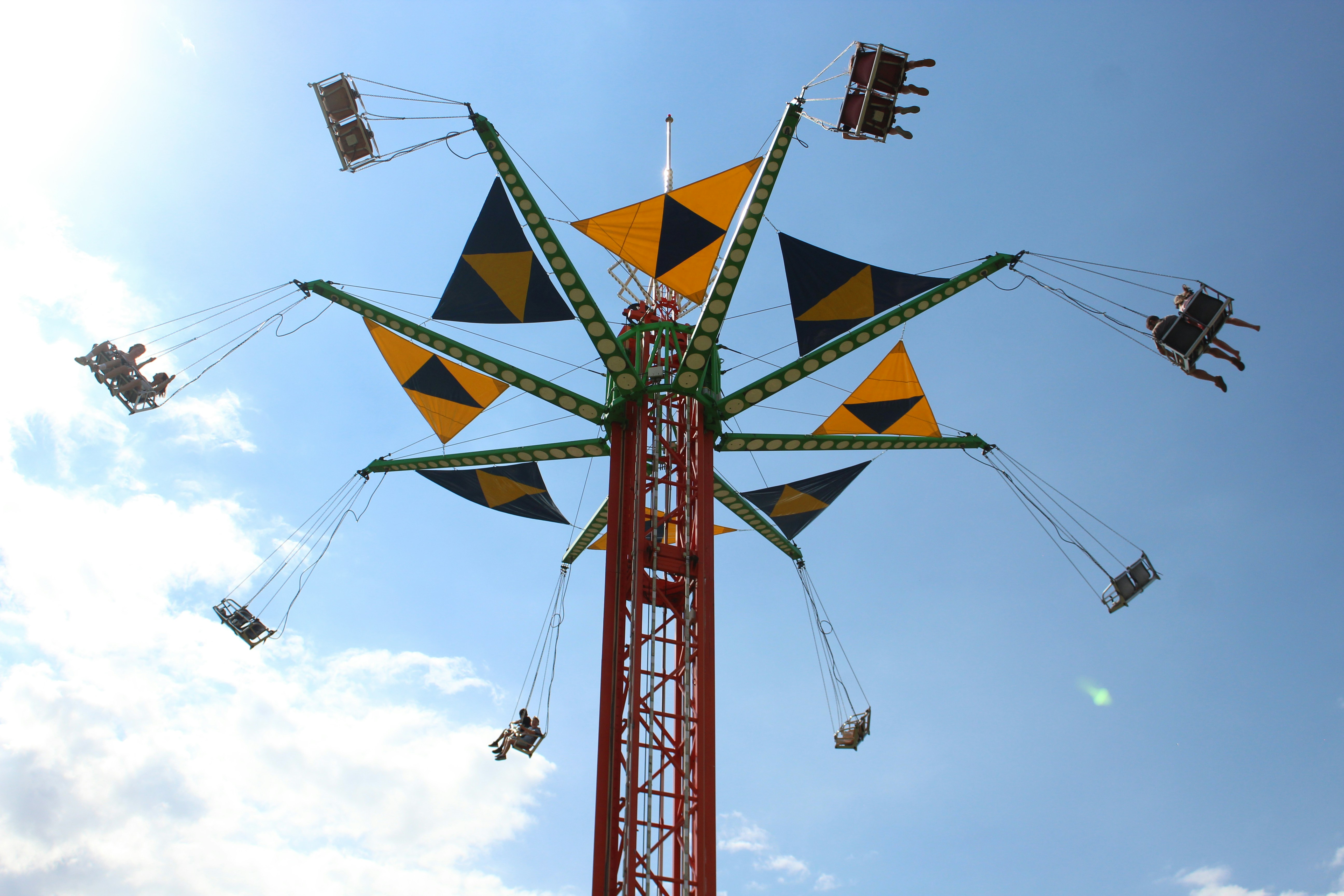 Centrifugal Parade: The Central Arm of the Amusement Tower Reaches for the Sky