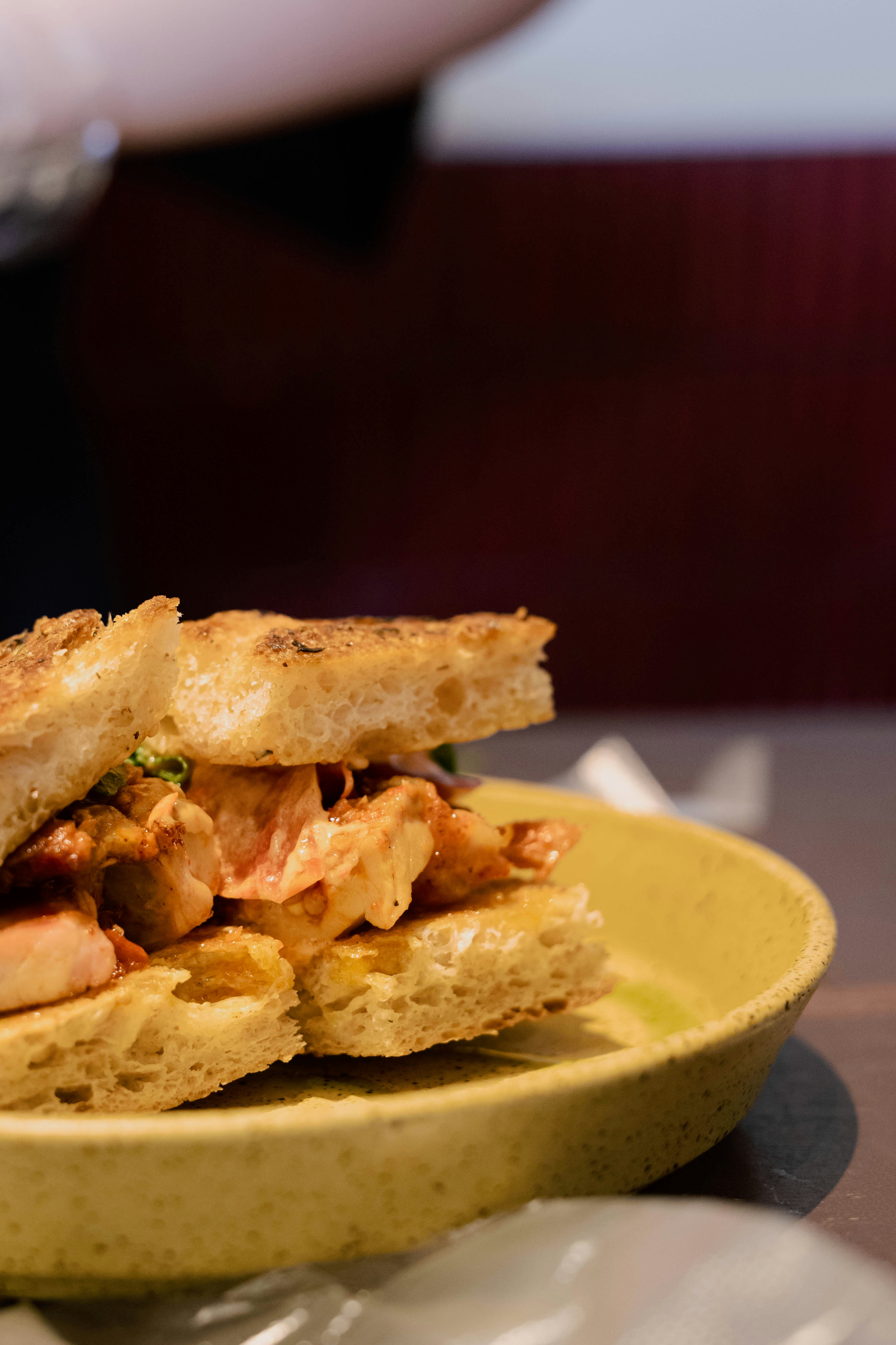 Crunchy Snack Stack: A Pan-Seared Sandwich at Close Range