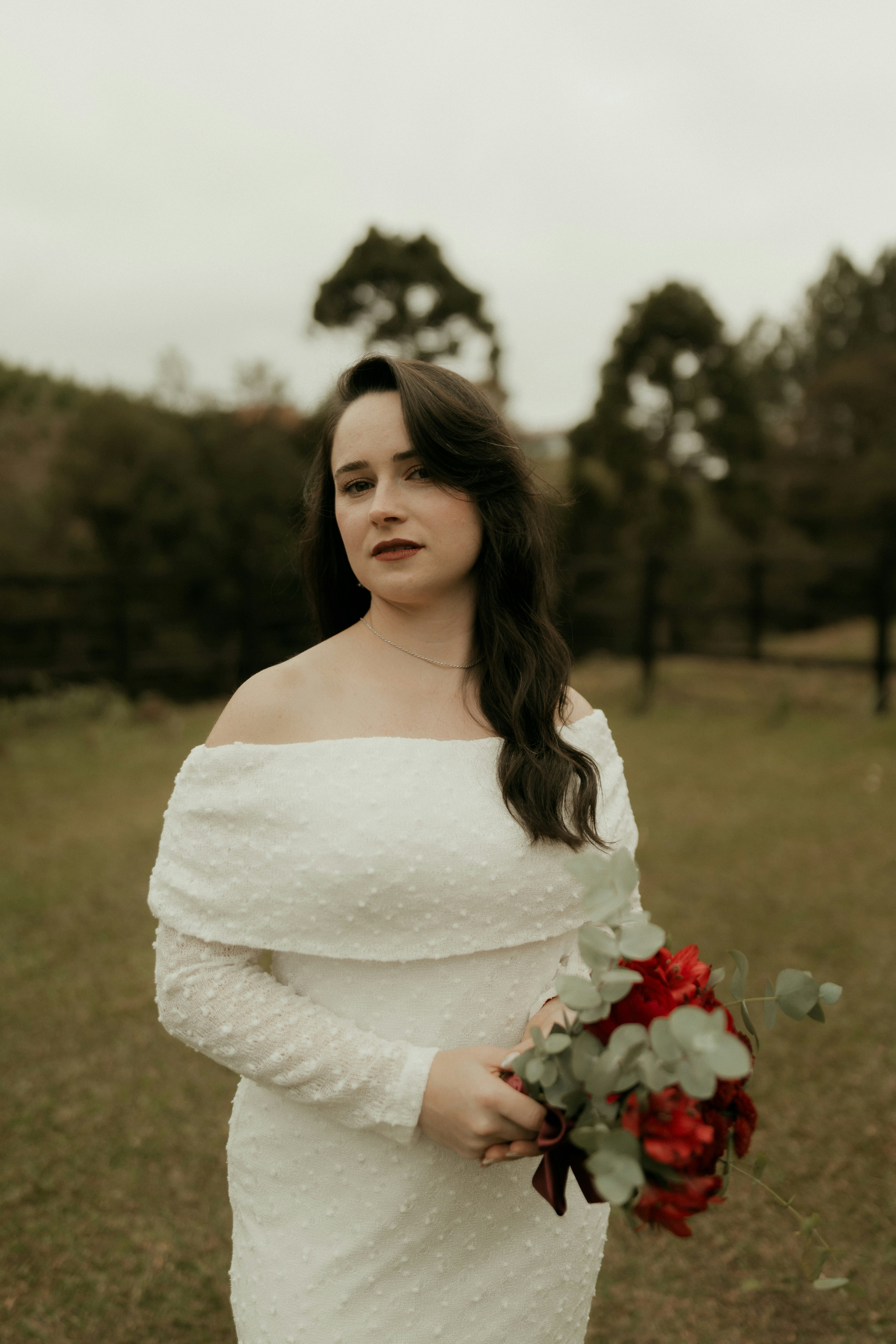 Bride in White on a Soft-Field Portrait