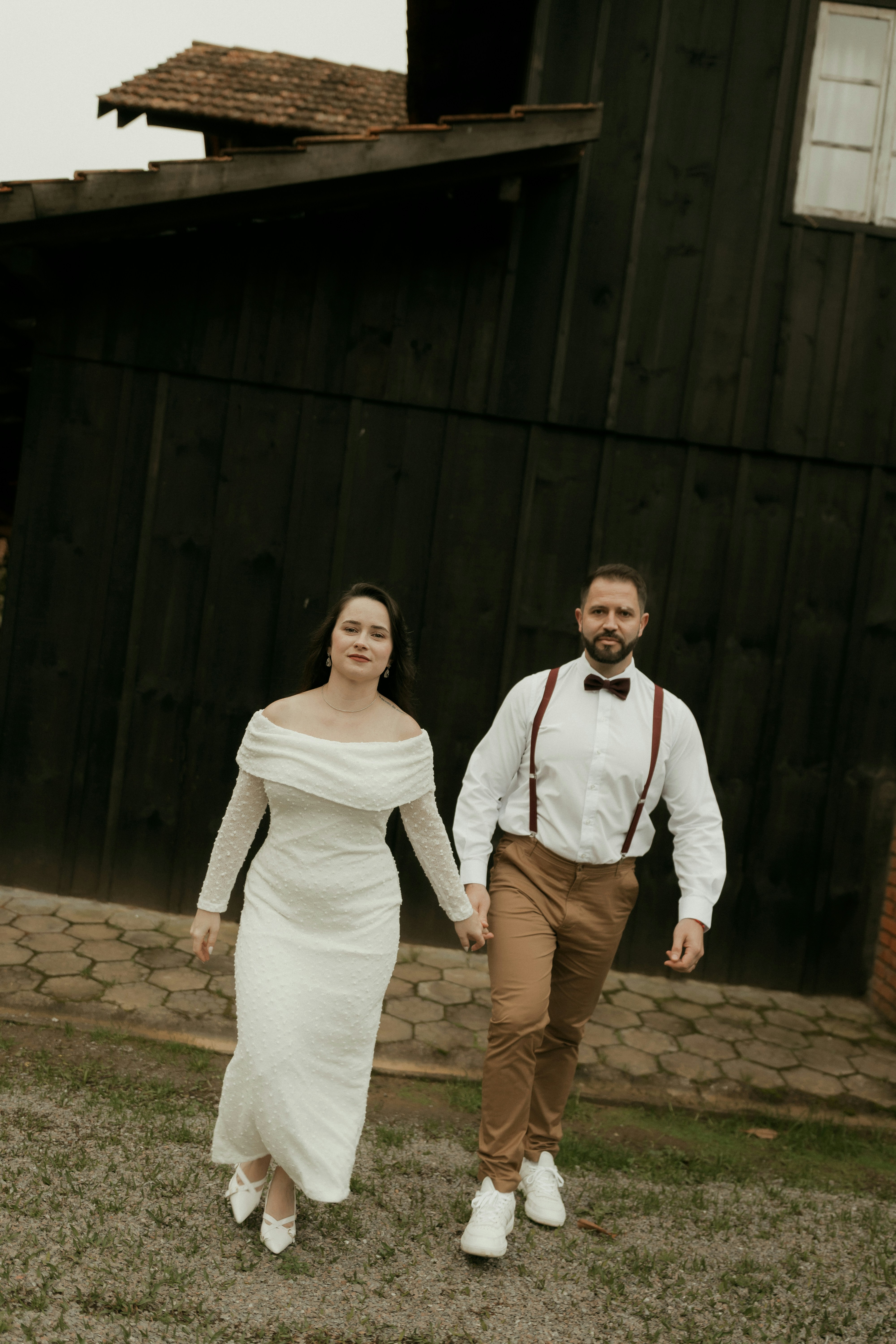 Holding Hands, Against a Weathered Face of Time