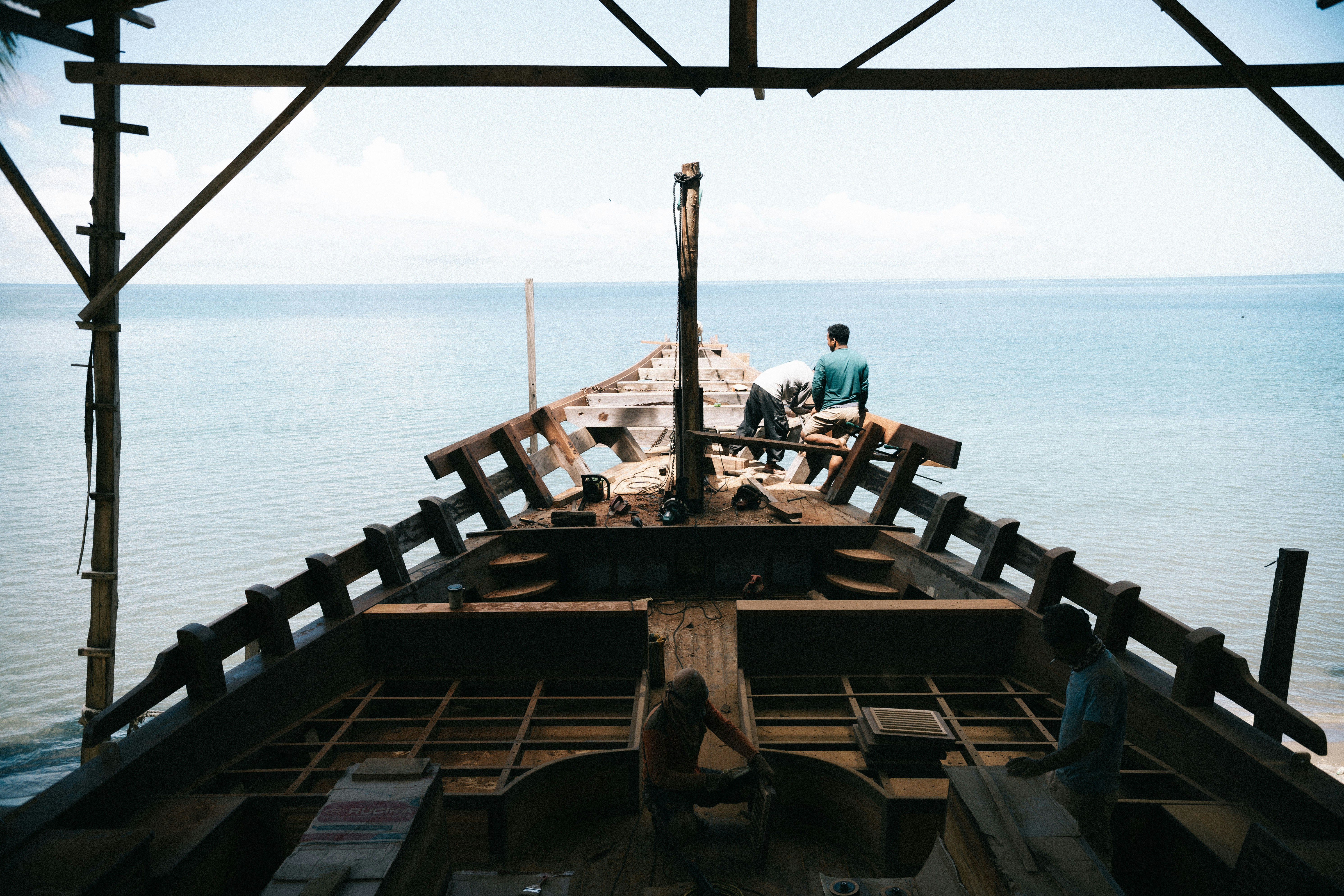 Midship at Dawn: The Quiet Dawn Work on an Ocean-Edge Vessel