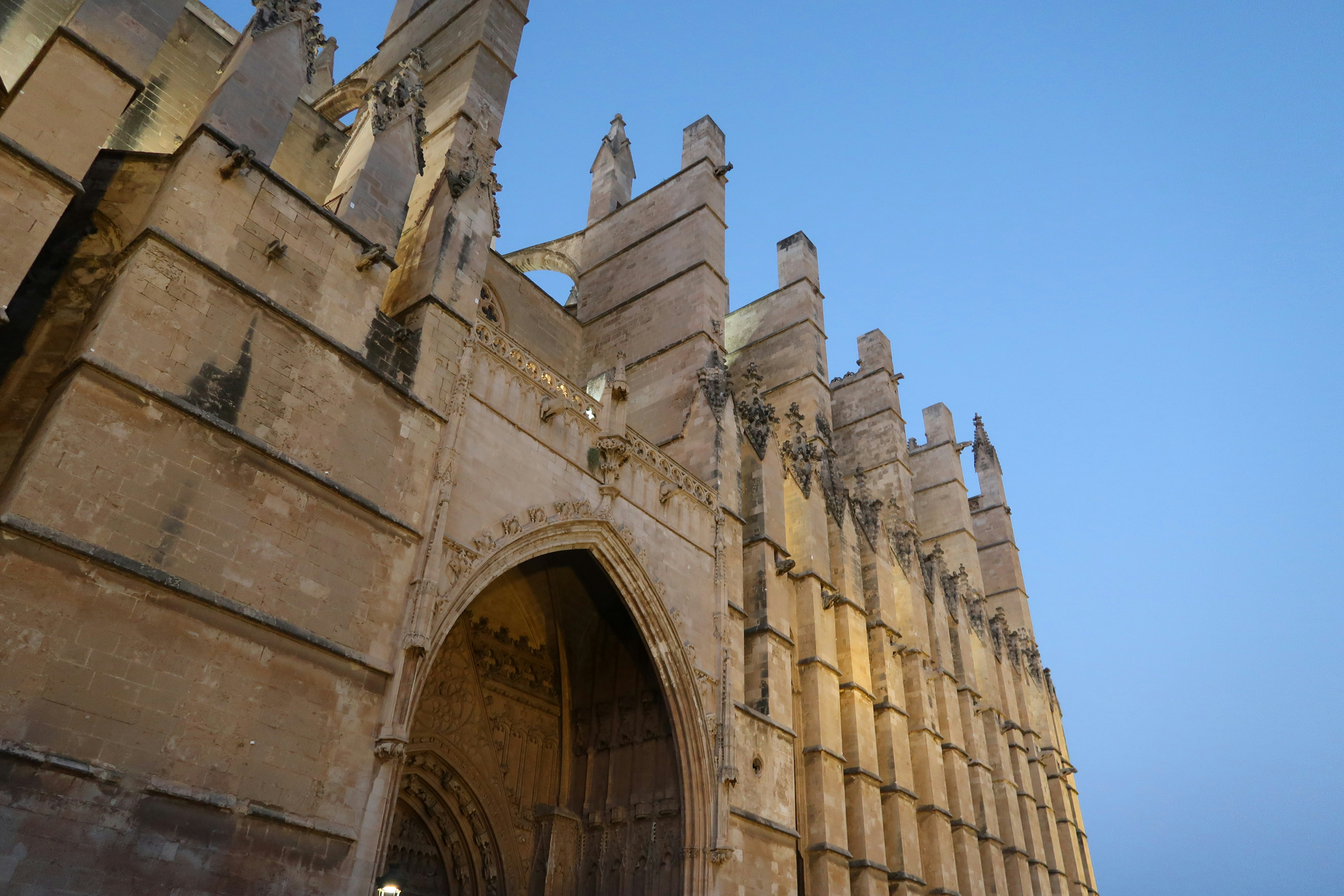 Angle of the Arcaded Gateway Against a Clear Blue Sky