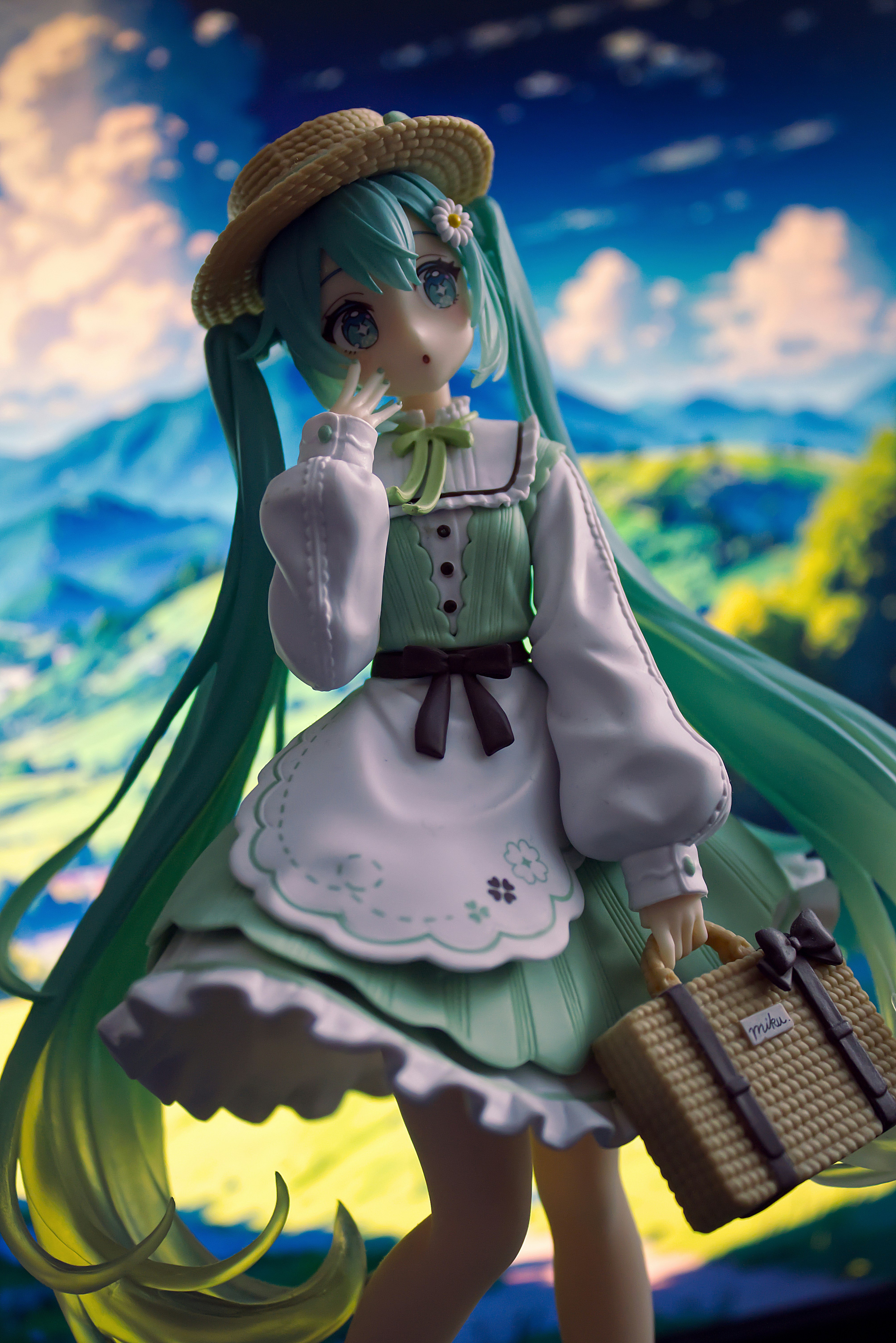 Hatsune Miku in a Sunlit Meadow Apron of Serenity