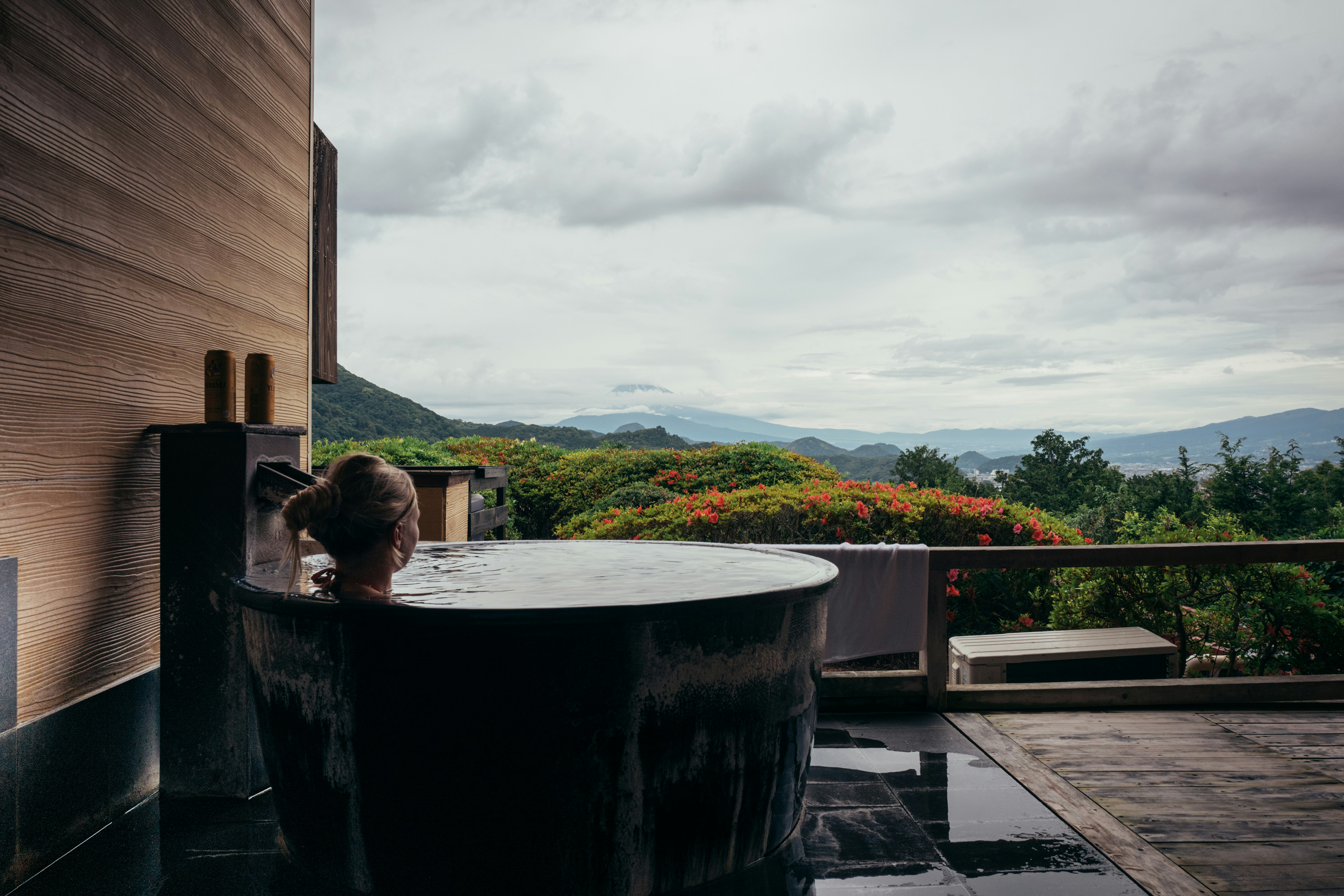 Alpine Bathhouse: A Quiet Moment on the Terrace