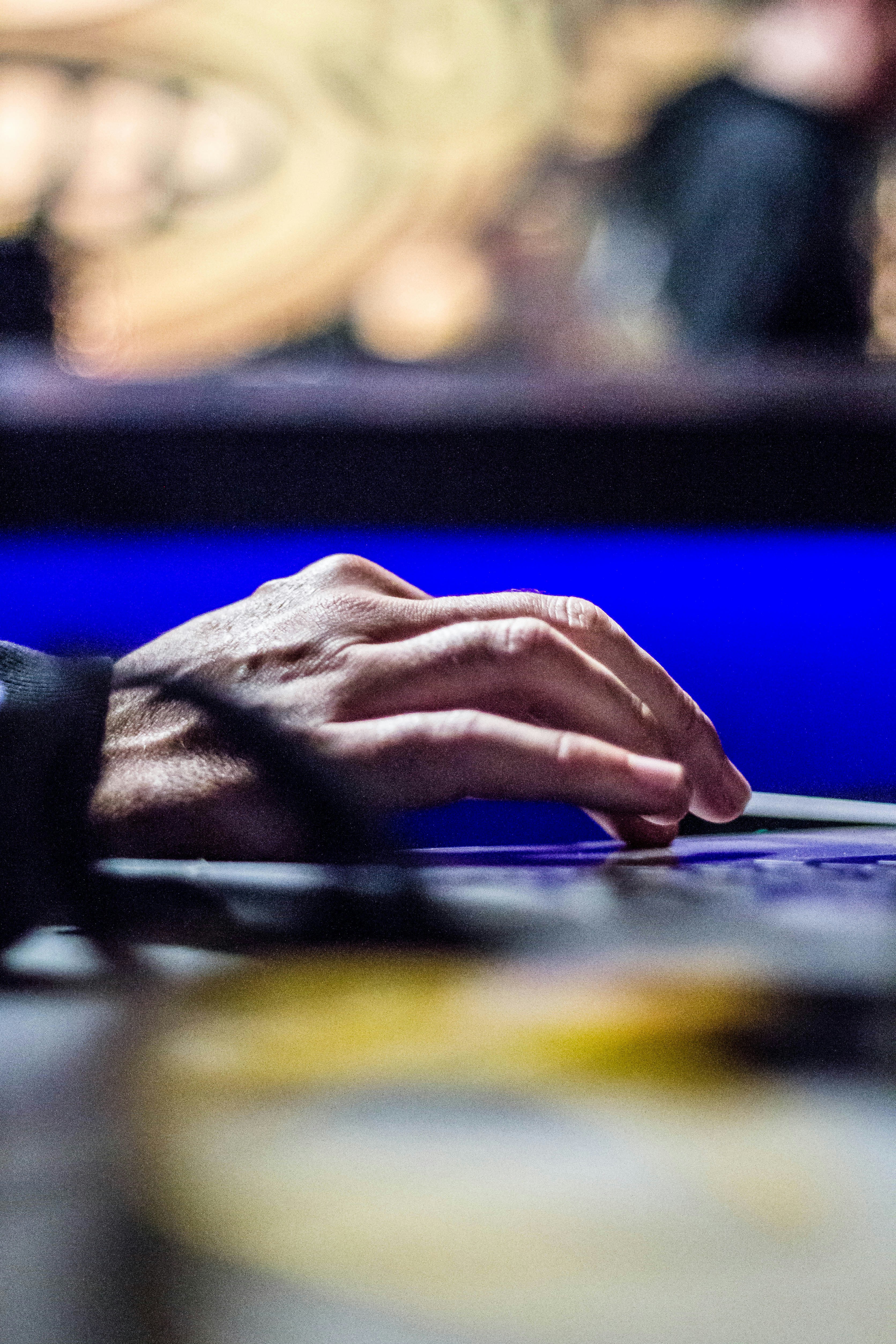 Fingers in Focus at the Edge of a Keyboard Bind