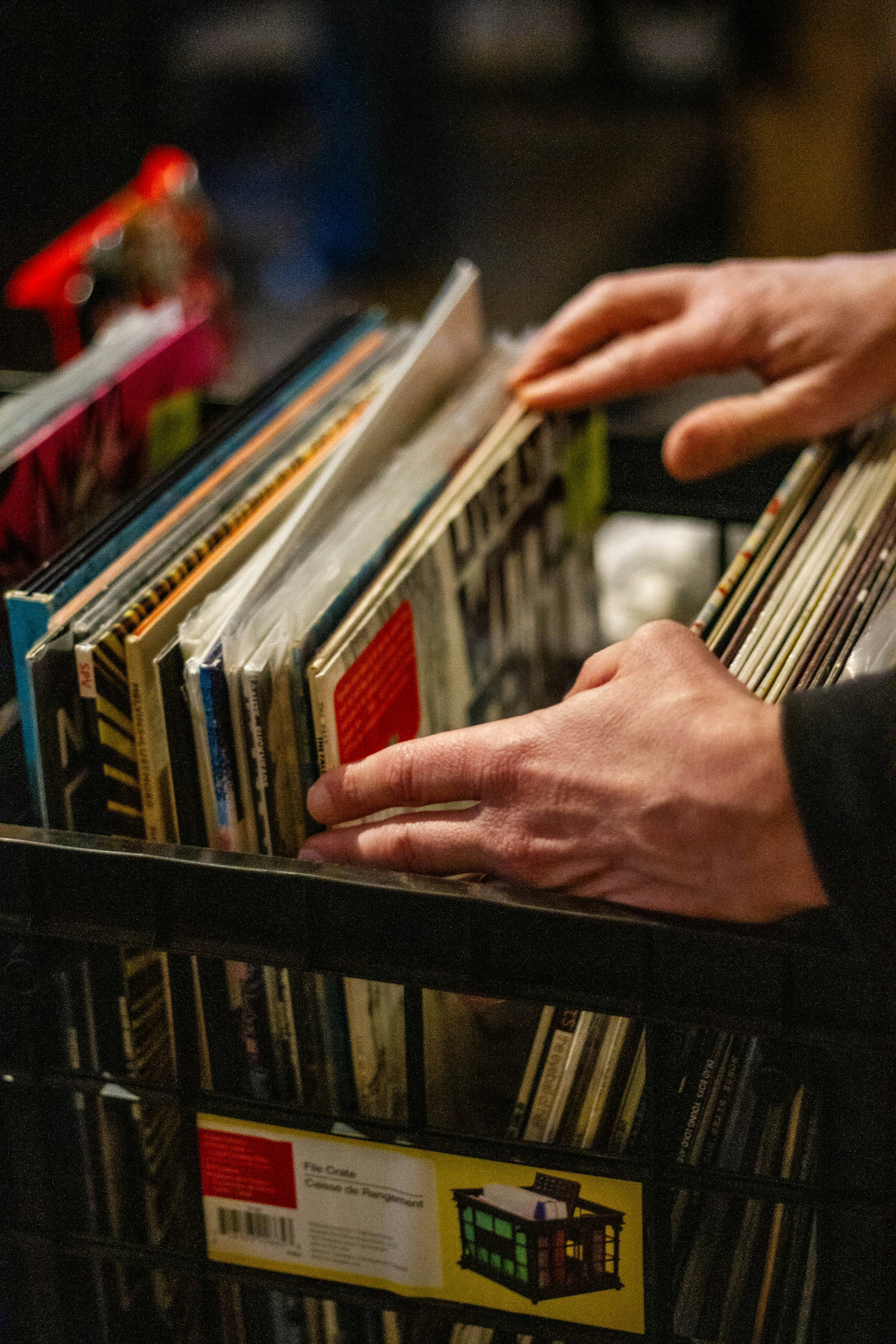 Hands in Motion: Browsing Through a Vinyl Shelf