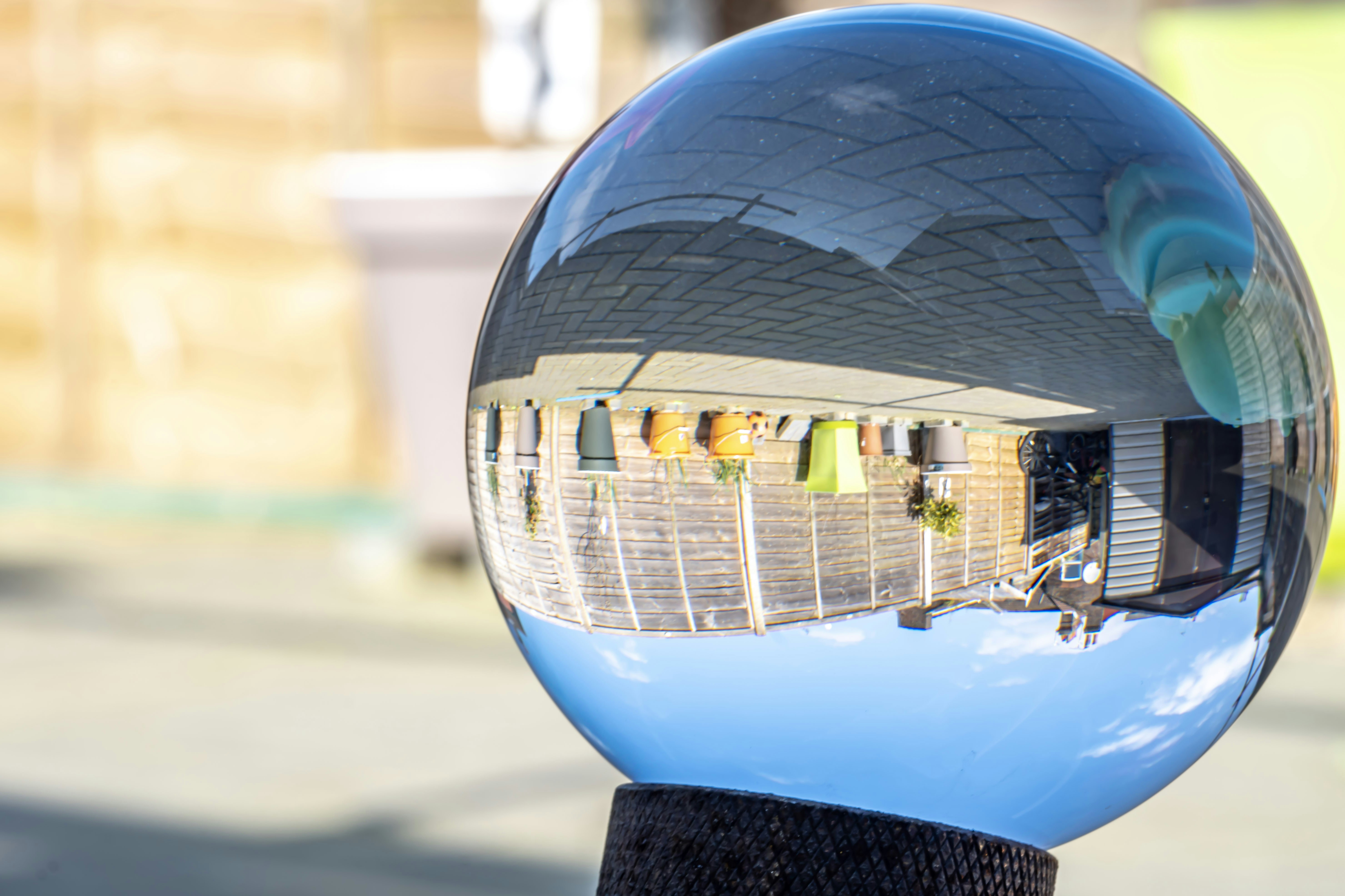 Blue Sphere, City Reflections: A Quiet Playground in a Glance