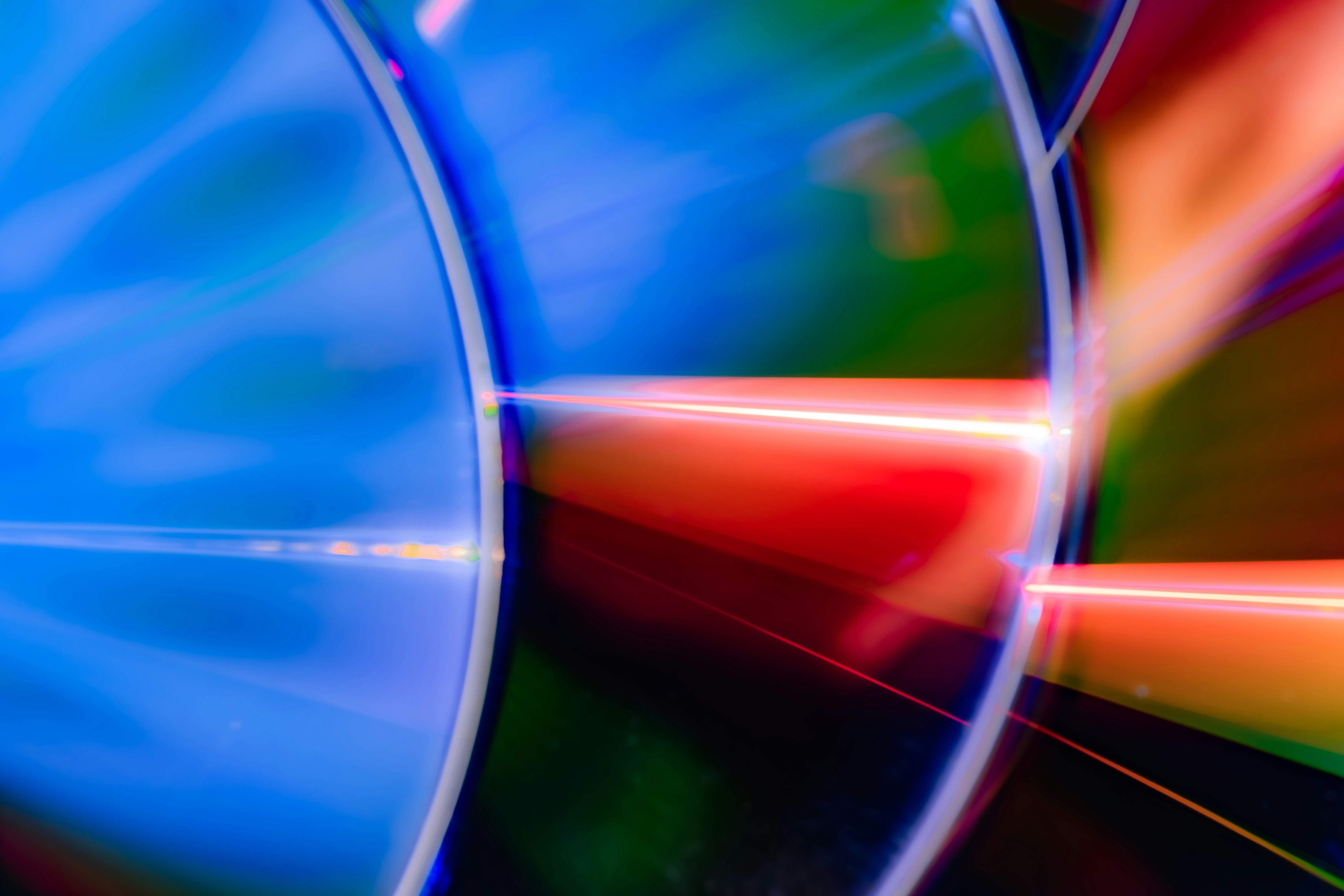 Color Wheel in Motion: Abstract Ringed Light Trails