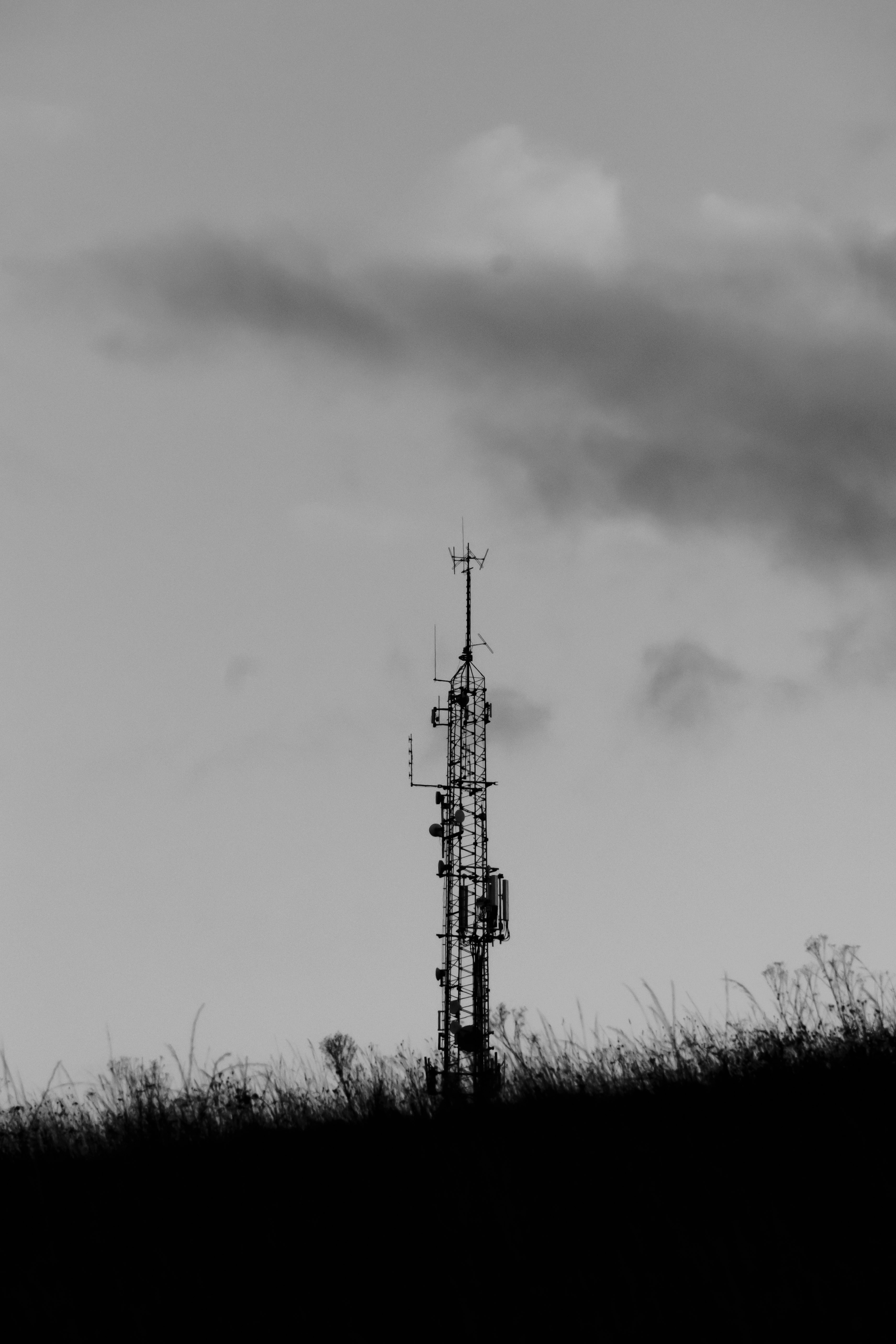 Signal Tower Silhouette at Dusk