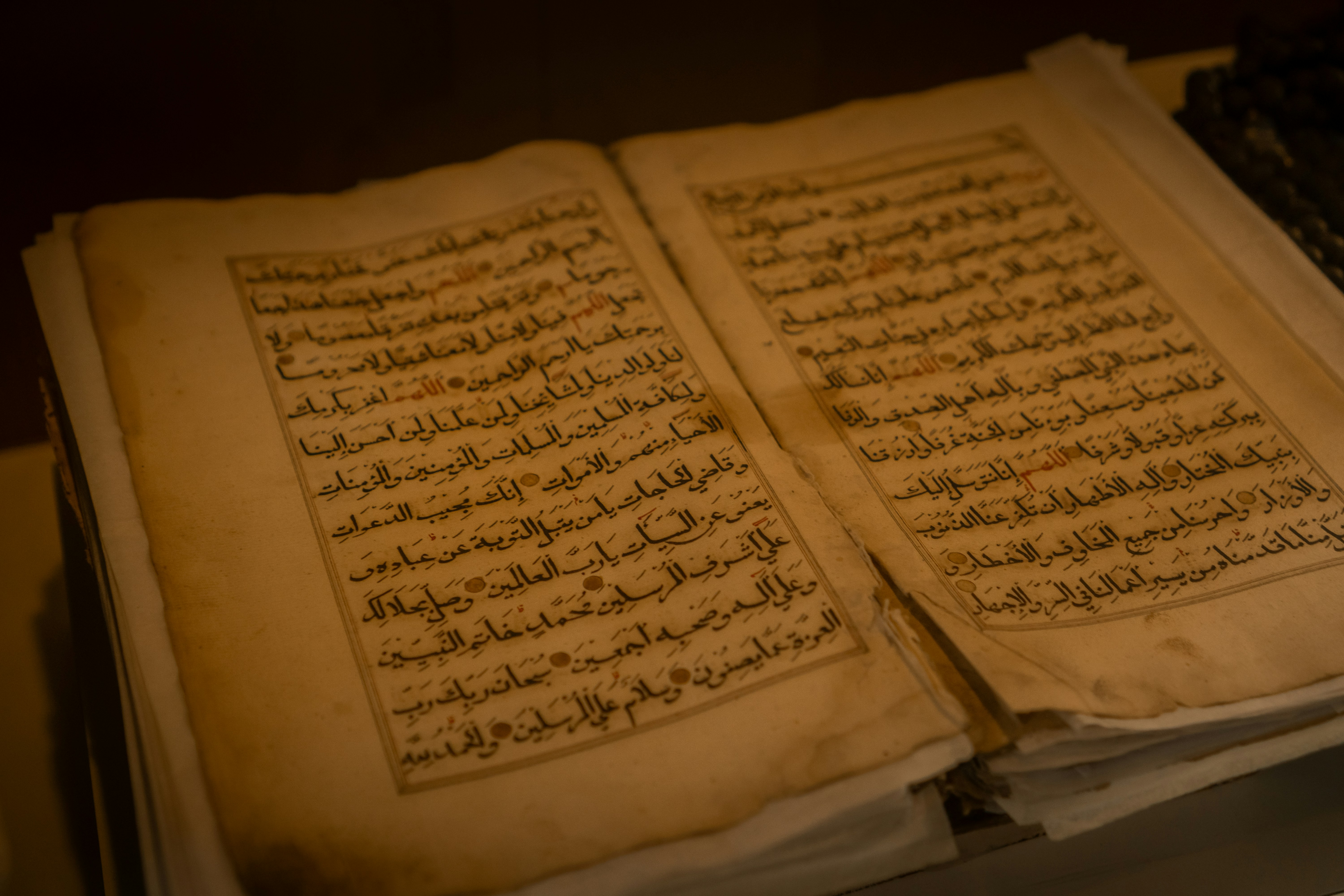 Aged Manuscripts Under Warm Glow