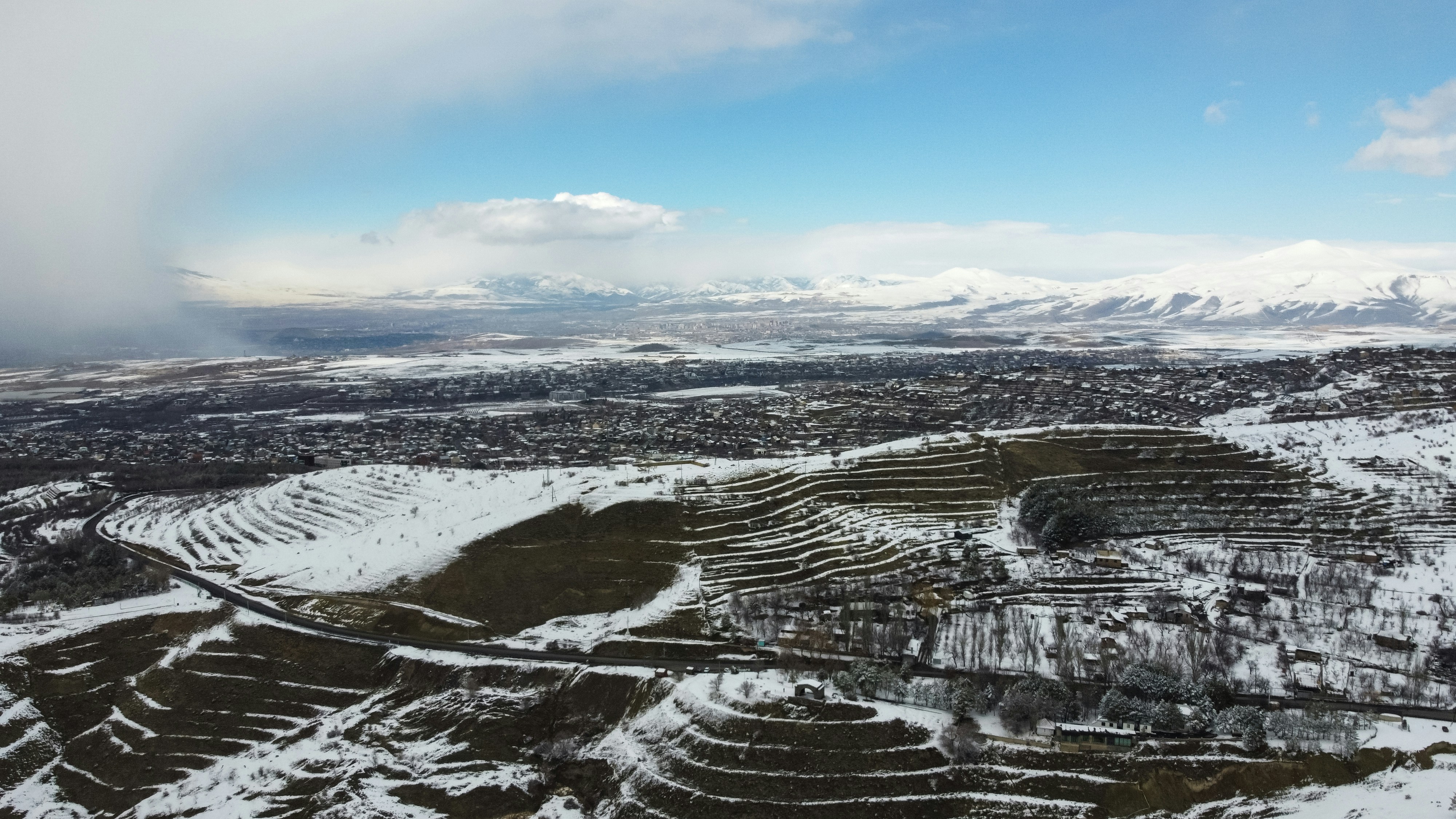 Rugged Terraces in Winter Light