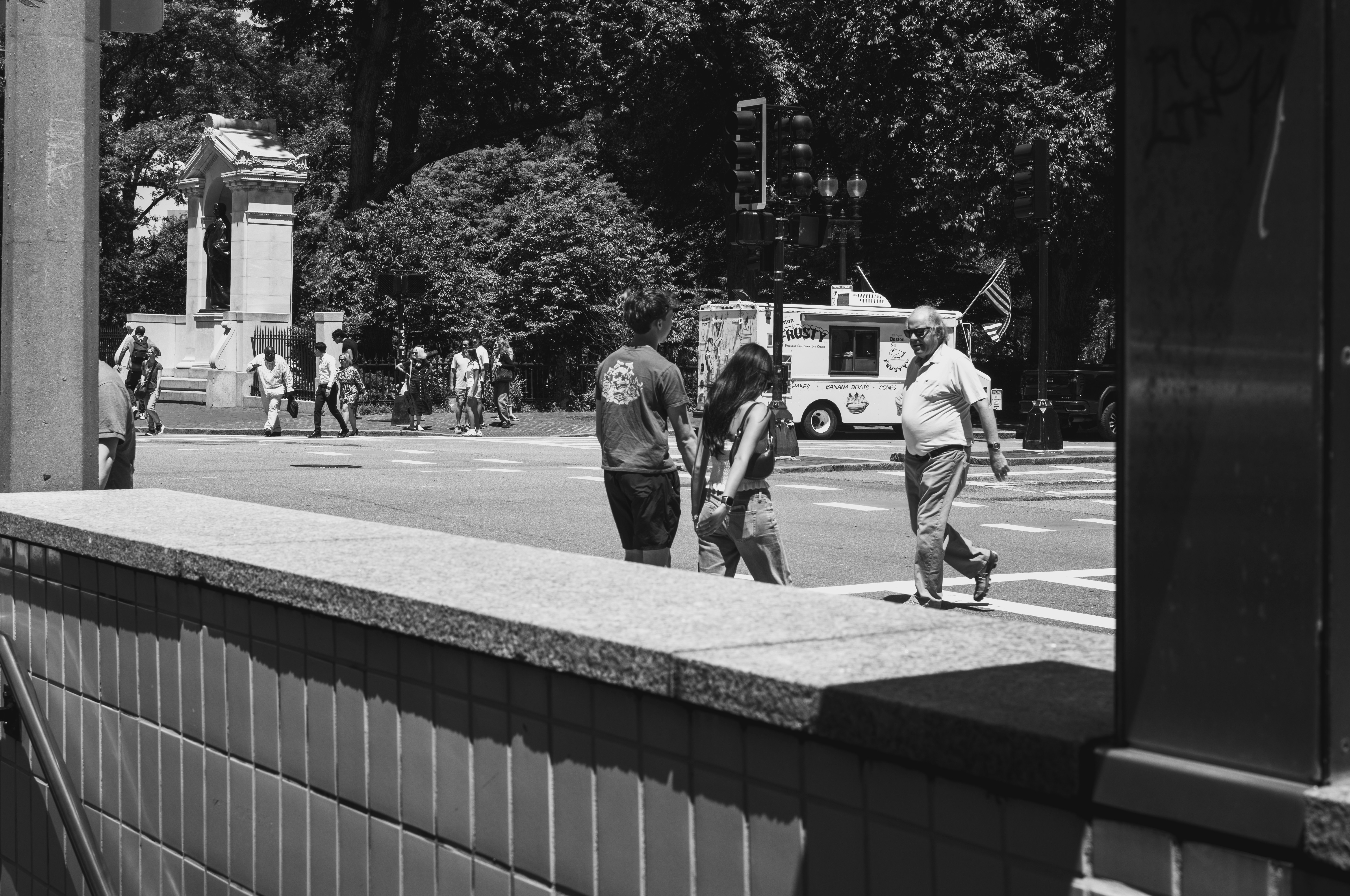 Crosswalk Observers: A Quiet Moment at City Edge