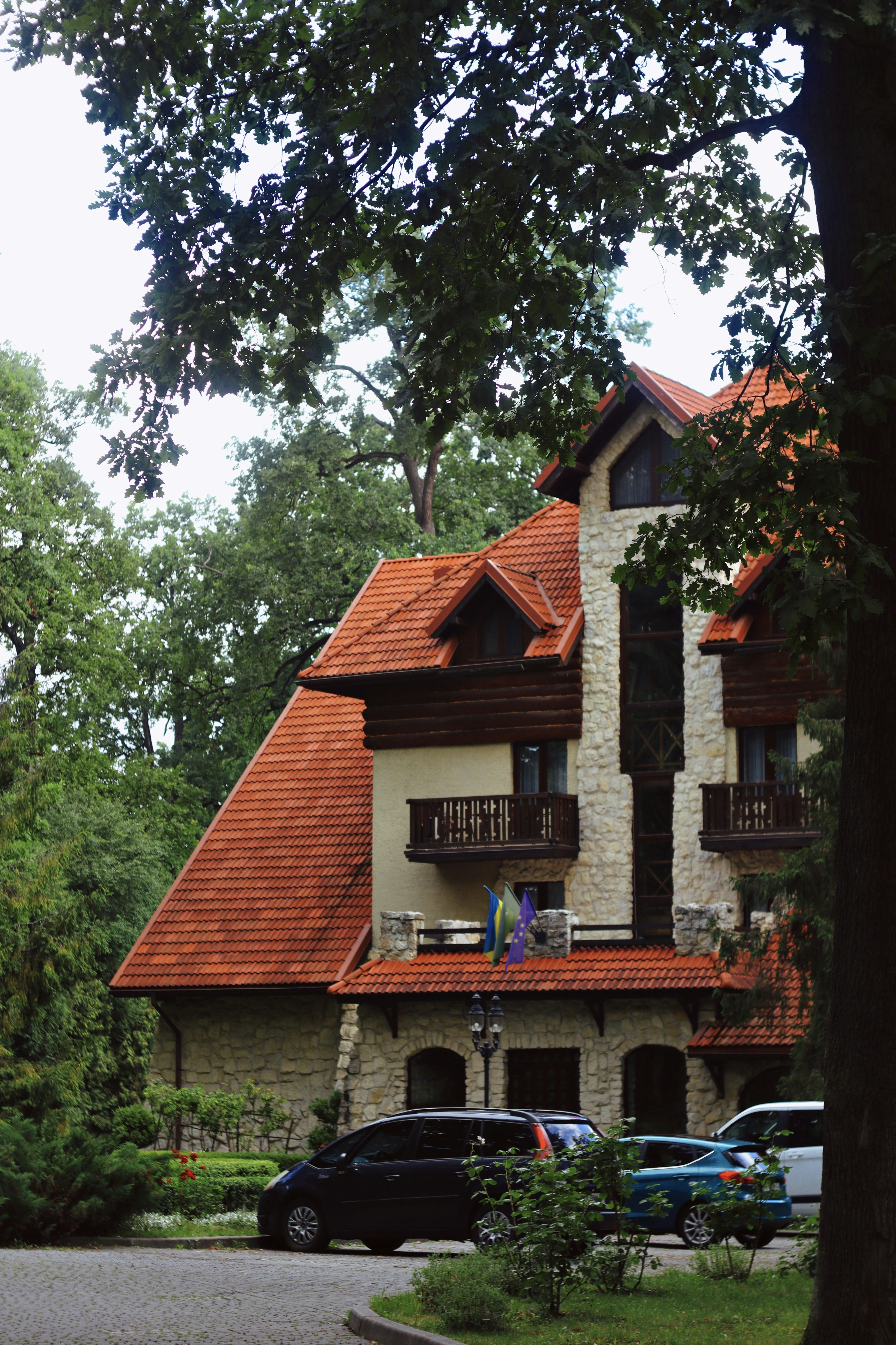 Alpine Lodge Under a Canopy of Green