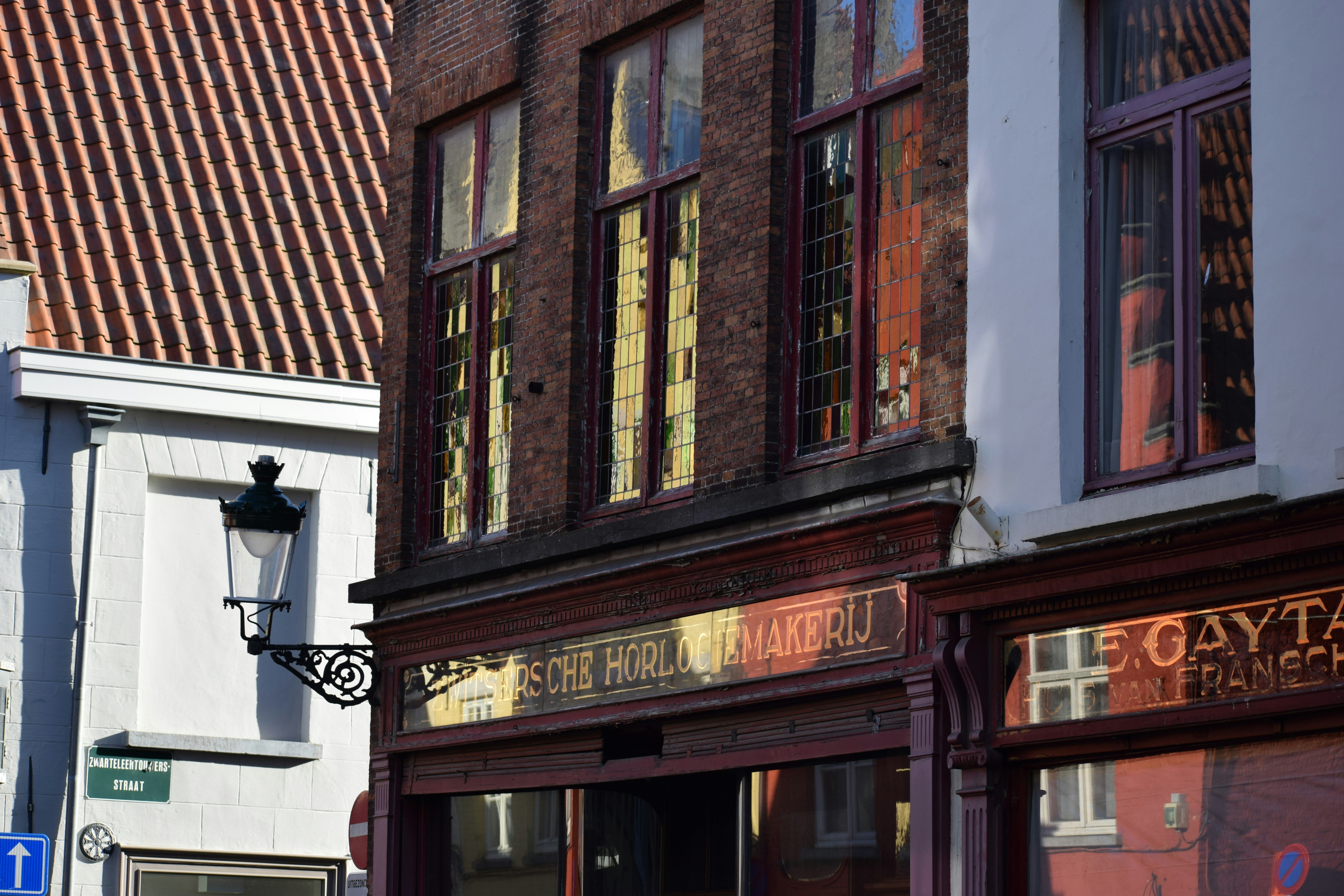 Brick Facades and Stained-Glass Windows on a Quiet Street