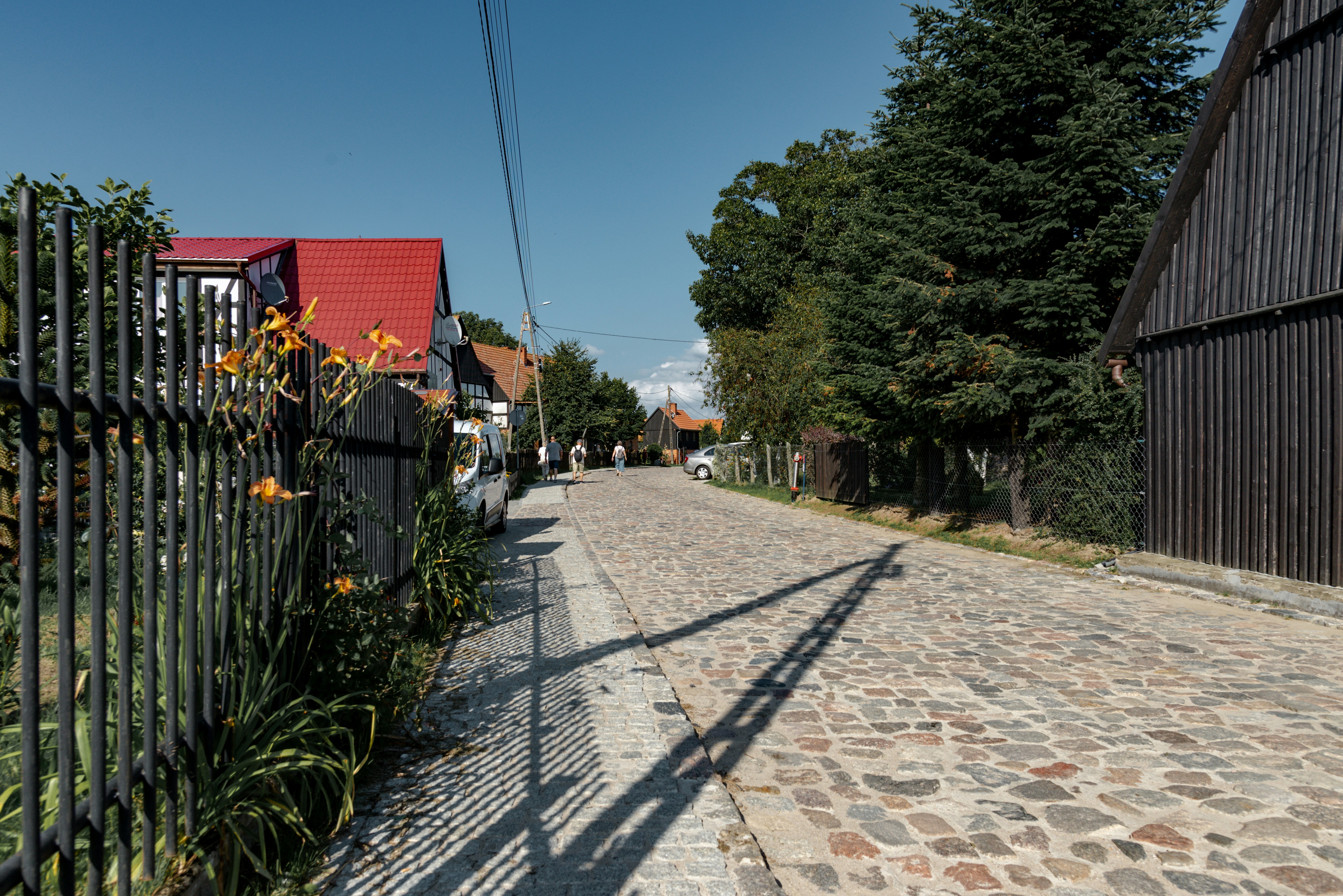 Cobblestone Street Through a Calm Village