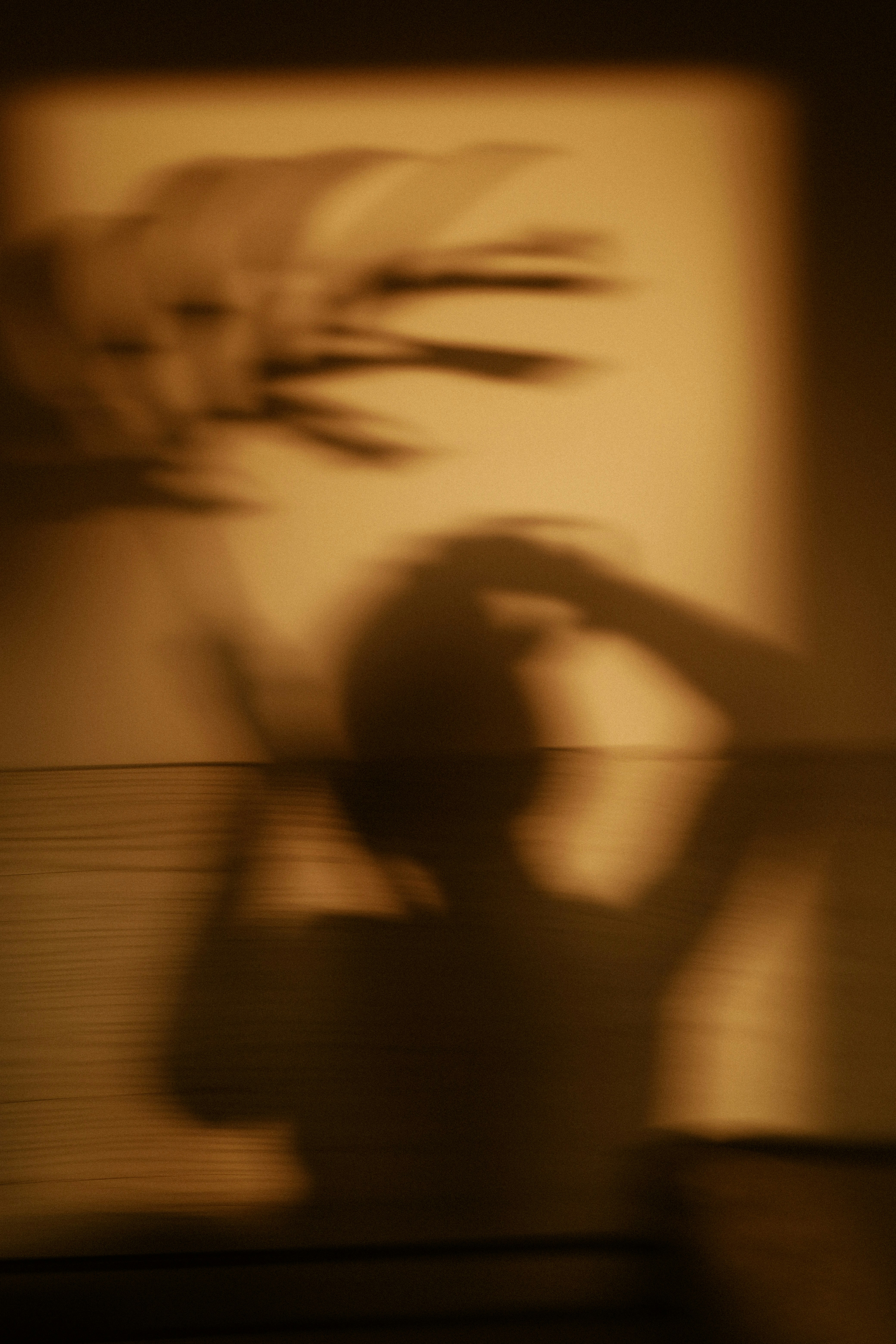 Shadow Self: A Blurred Portrait in Dim Studio Light