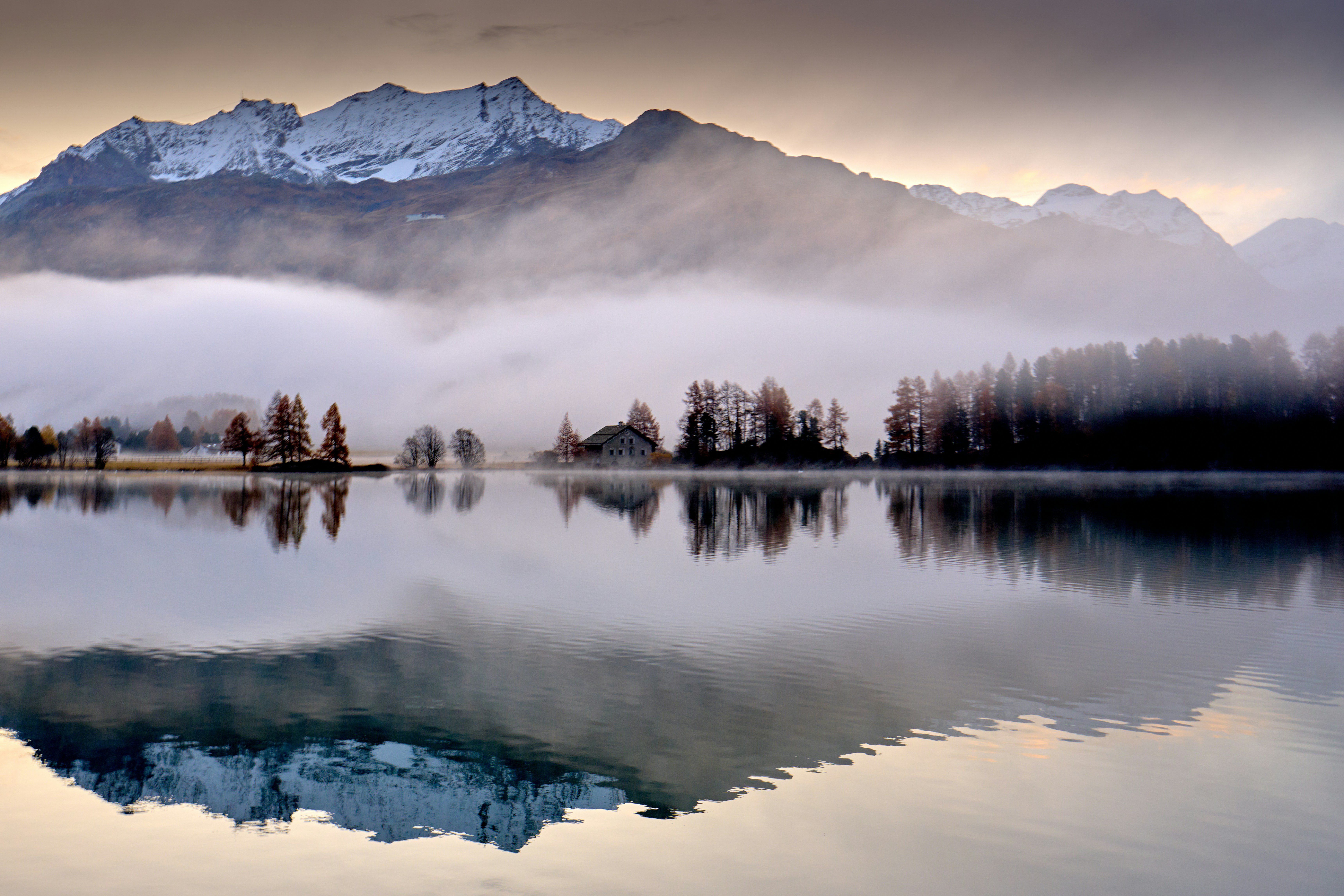 Mist Over Mountain Mirror: A Quiet Lake At Dawn