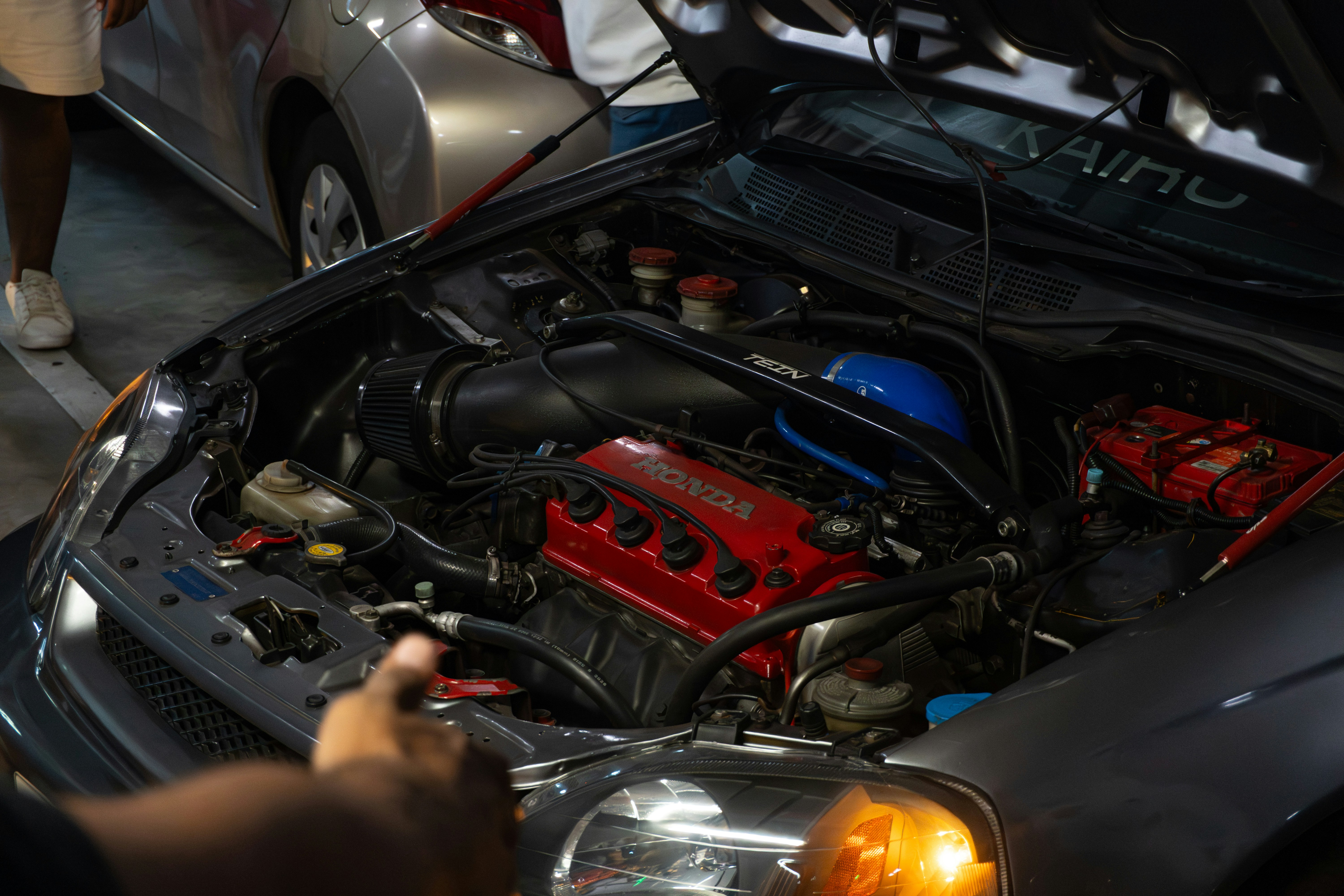 Under the Hood: Red Engine Glow and Precision Wiring