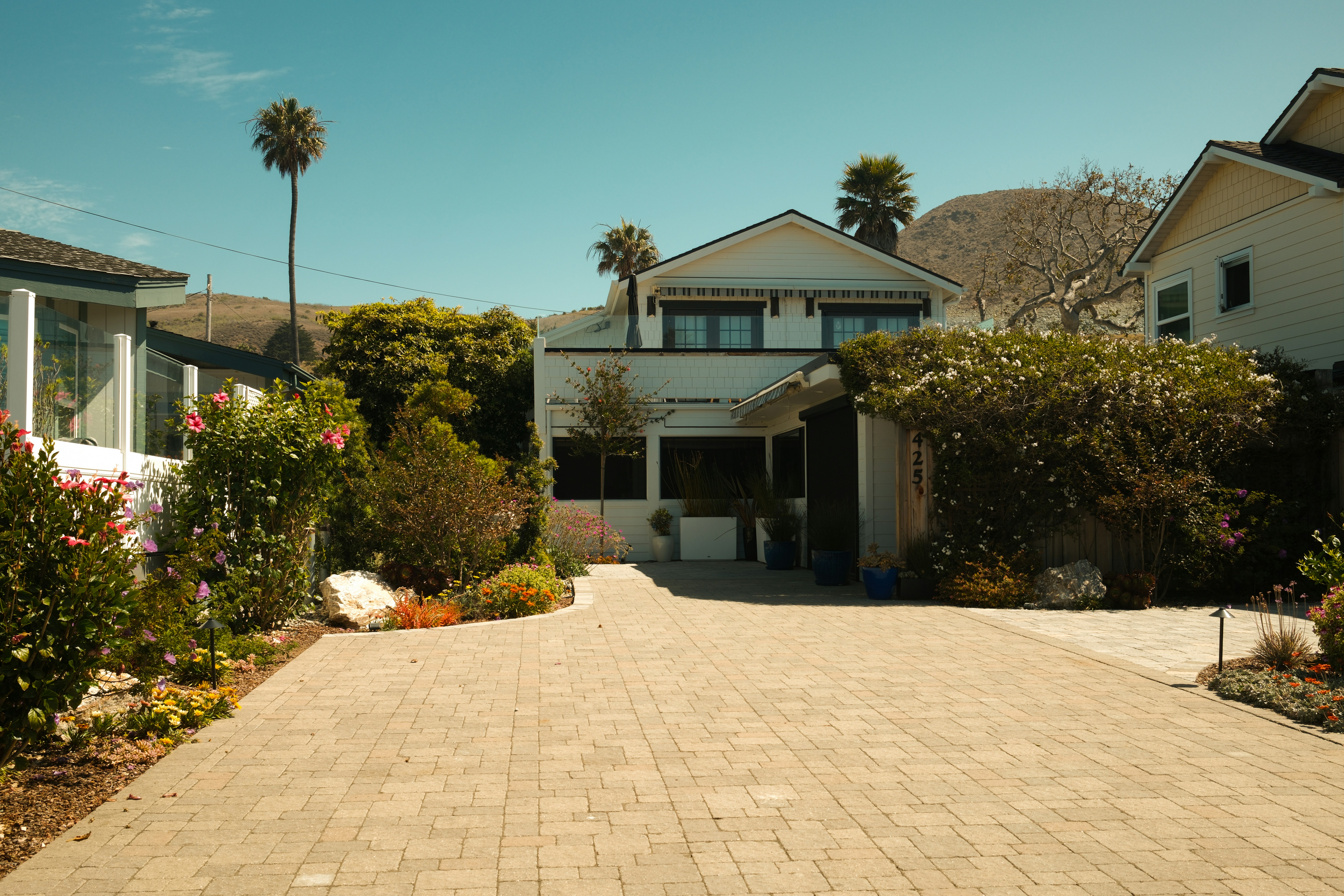 Sunlit Driveway to a Quiet California Home