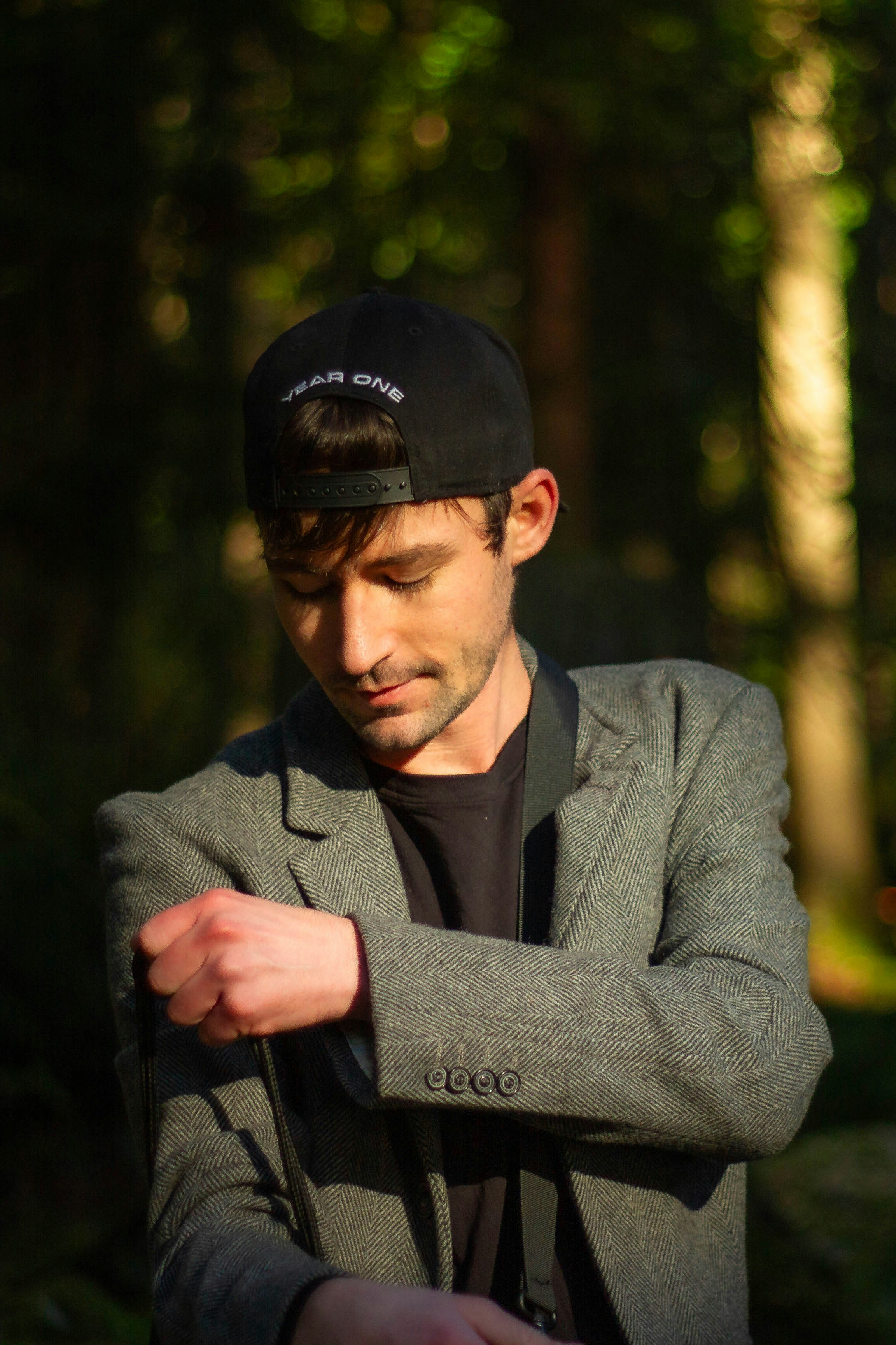 Stilled Focus in a Sunlit Forest Portrait