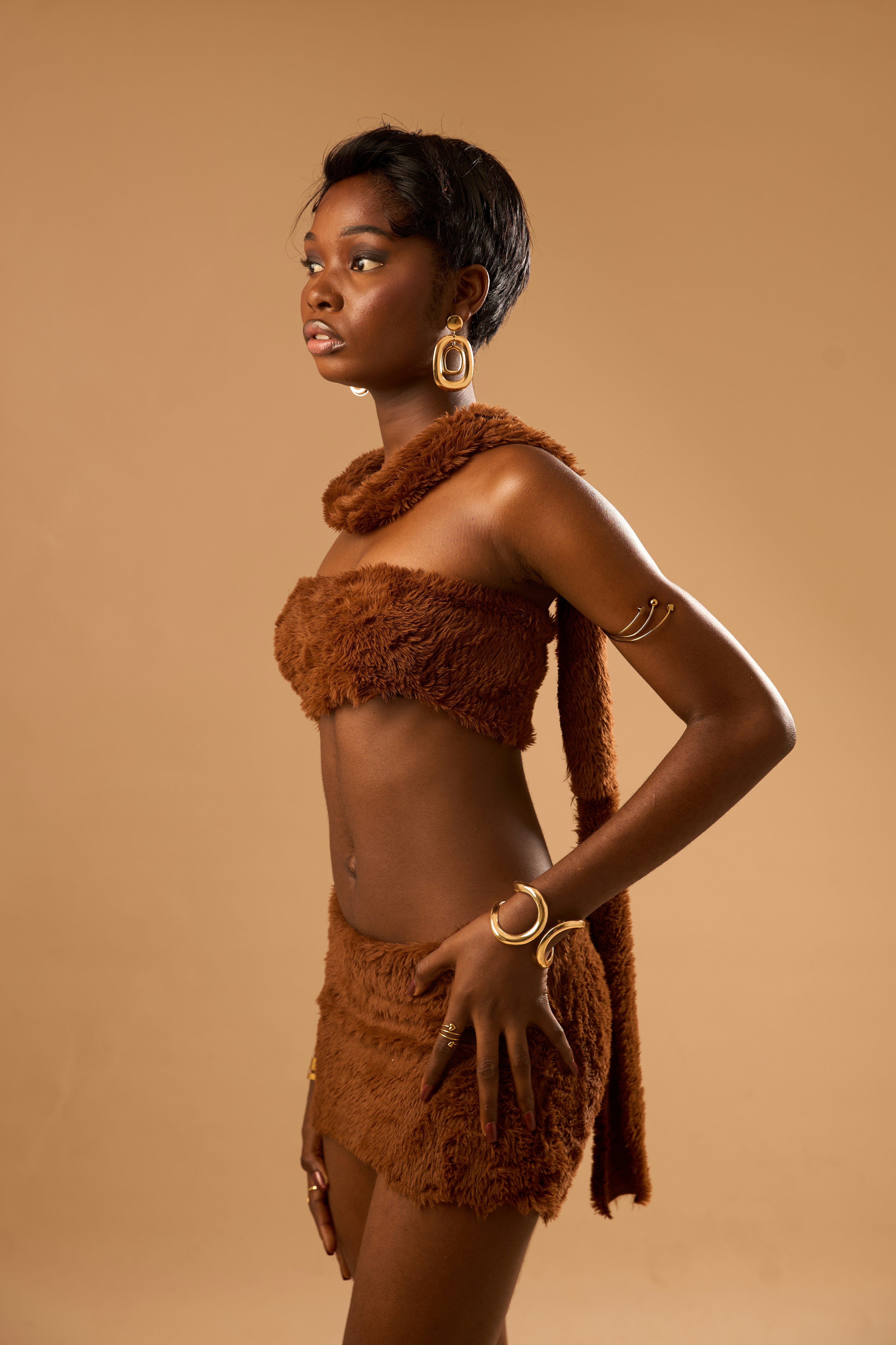 Copper Velvet: A Portrait in Warm Light