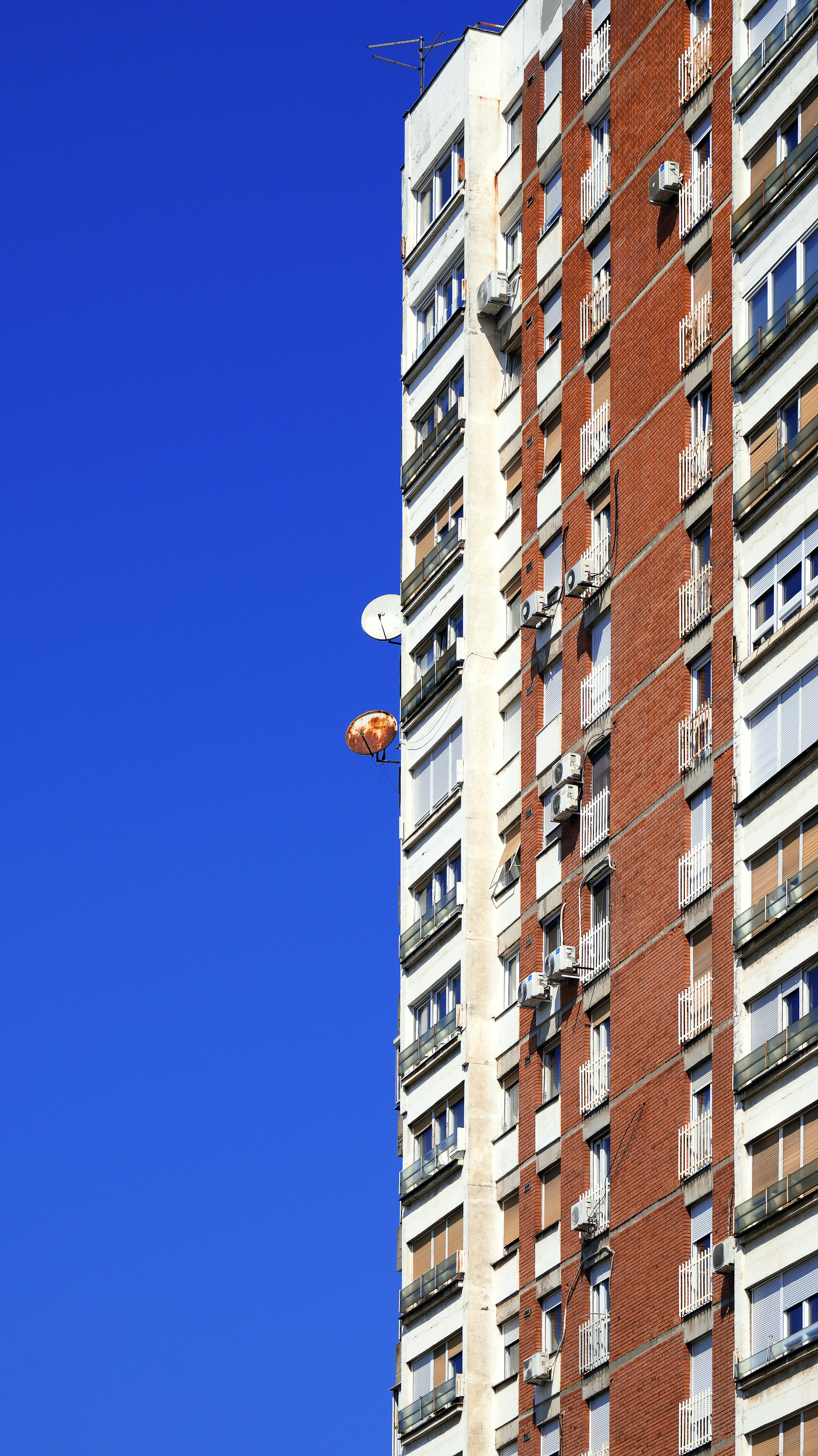 Vertical Facade Under a Cobalt Sky