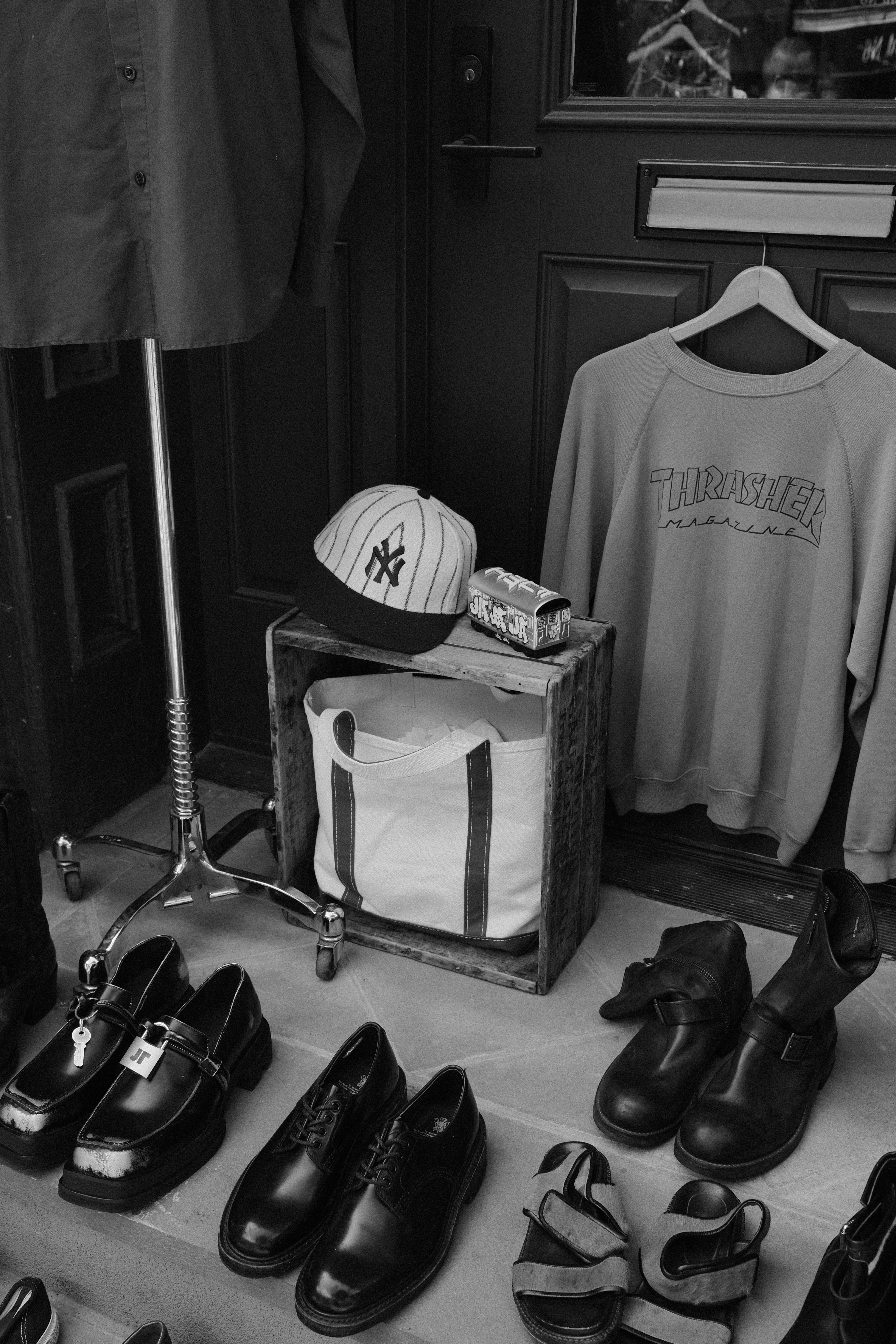 Urban Curiosities: A Quiet Closet of Footwear and Faded Threads